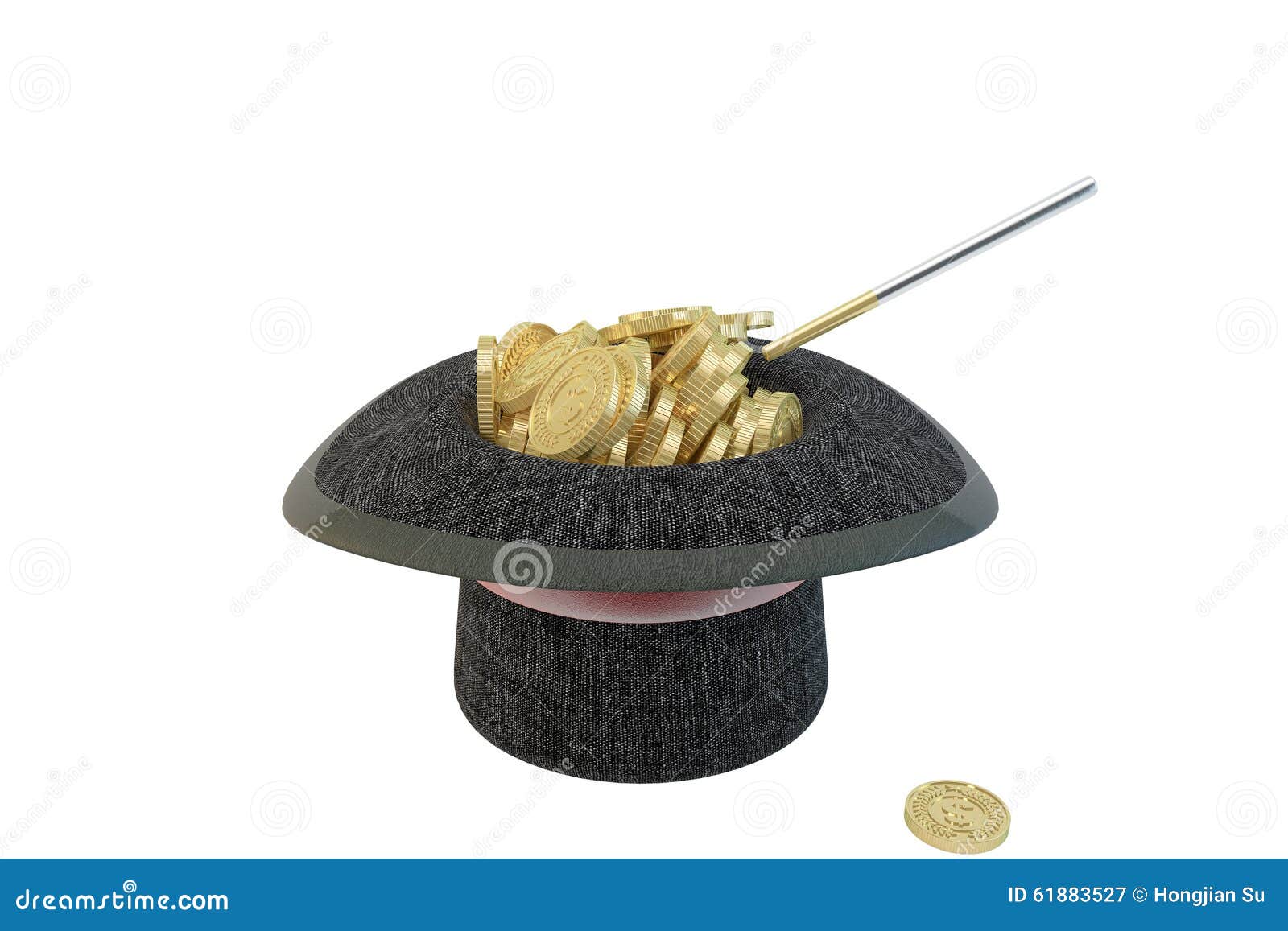 Magic hat and gold coins stock image. Image of debt, magical - 61883527
