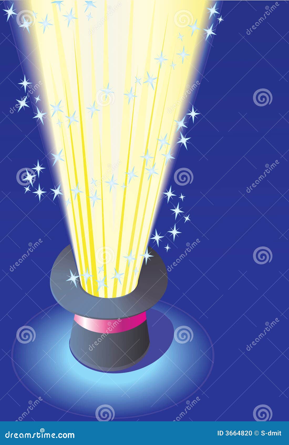 Magic hat with light stock vector. Illustration of trick - 3664820