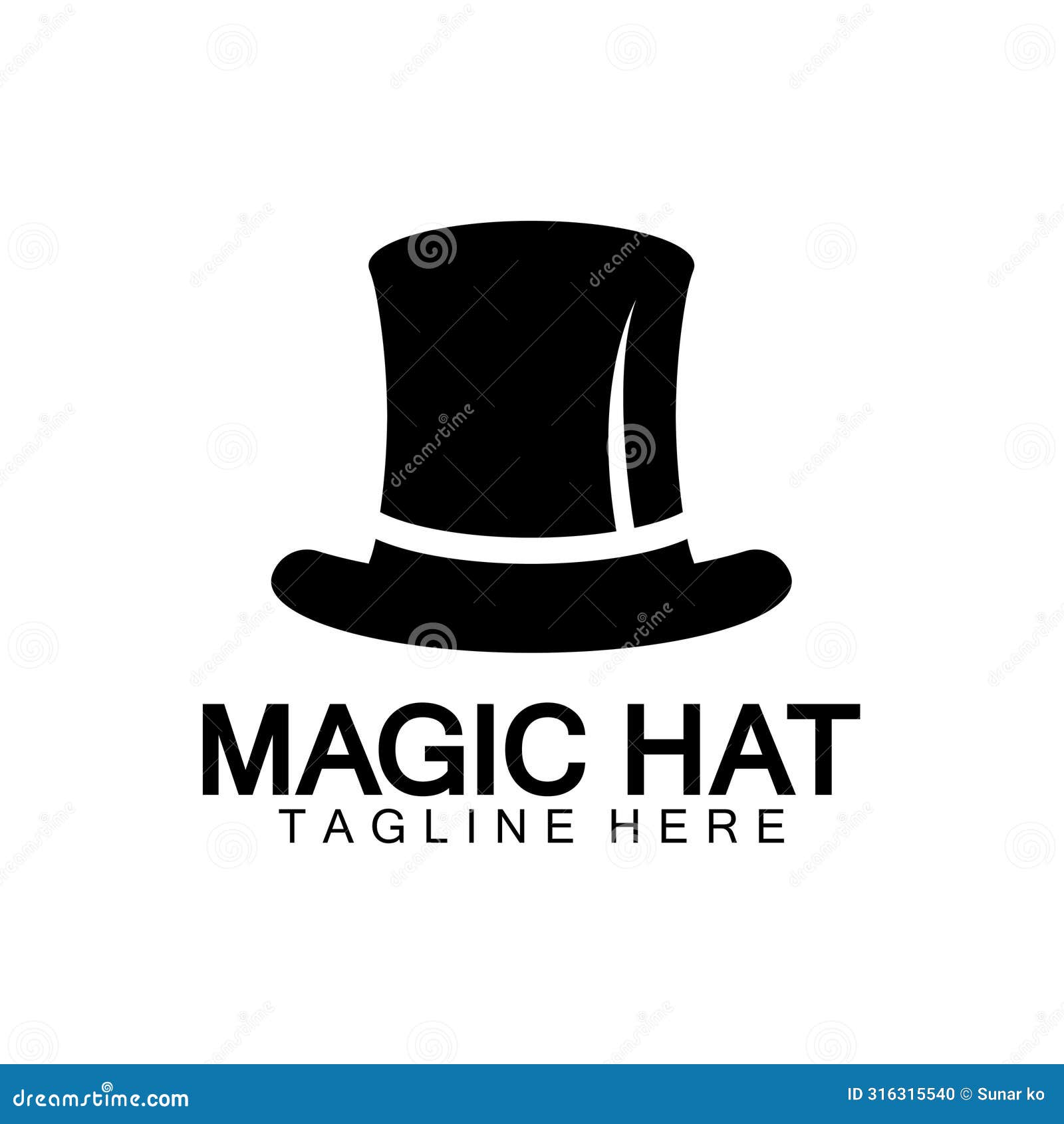 Magic Hat Logo, Black Magician Hat Icon Vector Template Stock ...