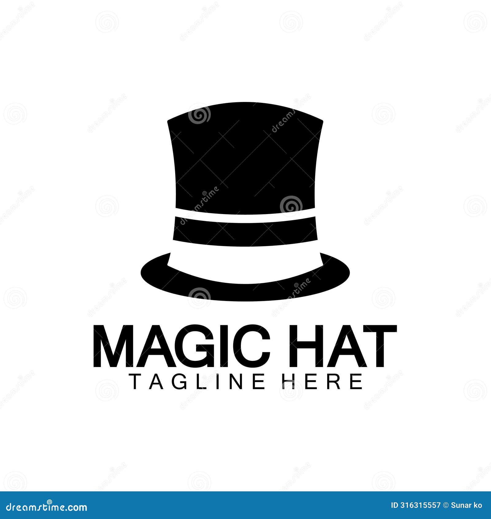 Magic Hat Logo, Black Magician Hat Icon Vector Template Stock ...