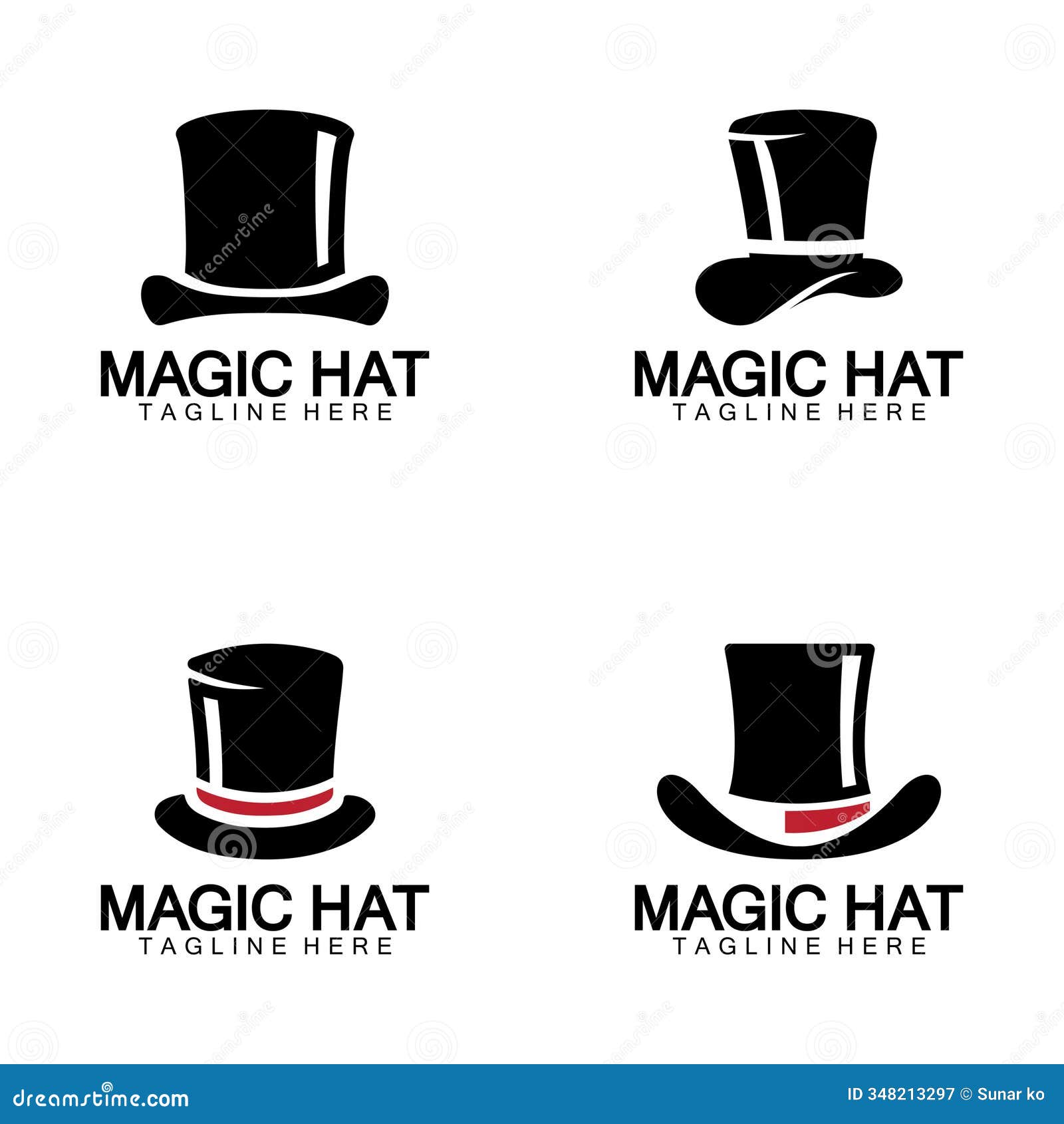 Magic Hat Logo, Black Magician Hat Icon Vector Template Stock Illustration - Illustration of ...