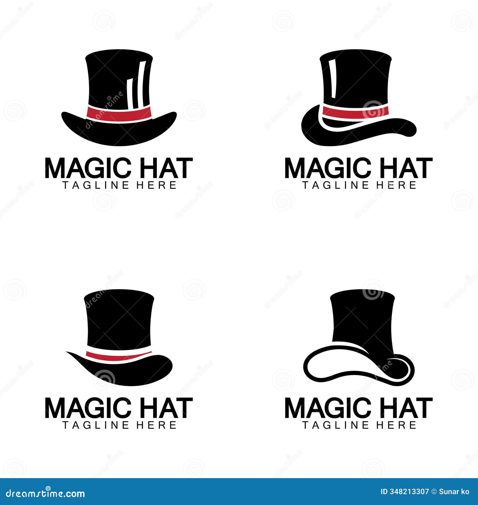 Magic Hat Logo, Black Magician Hat Icon Vector Template Stock Illustration - Illustration of ...
