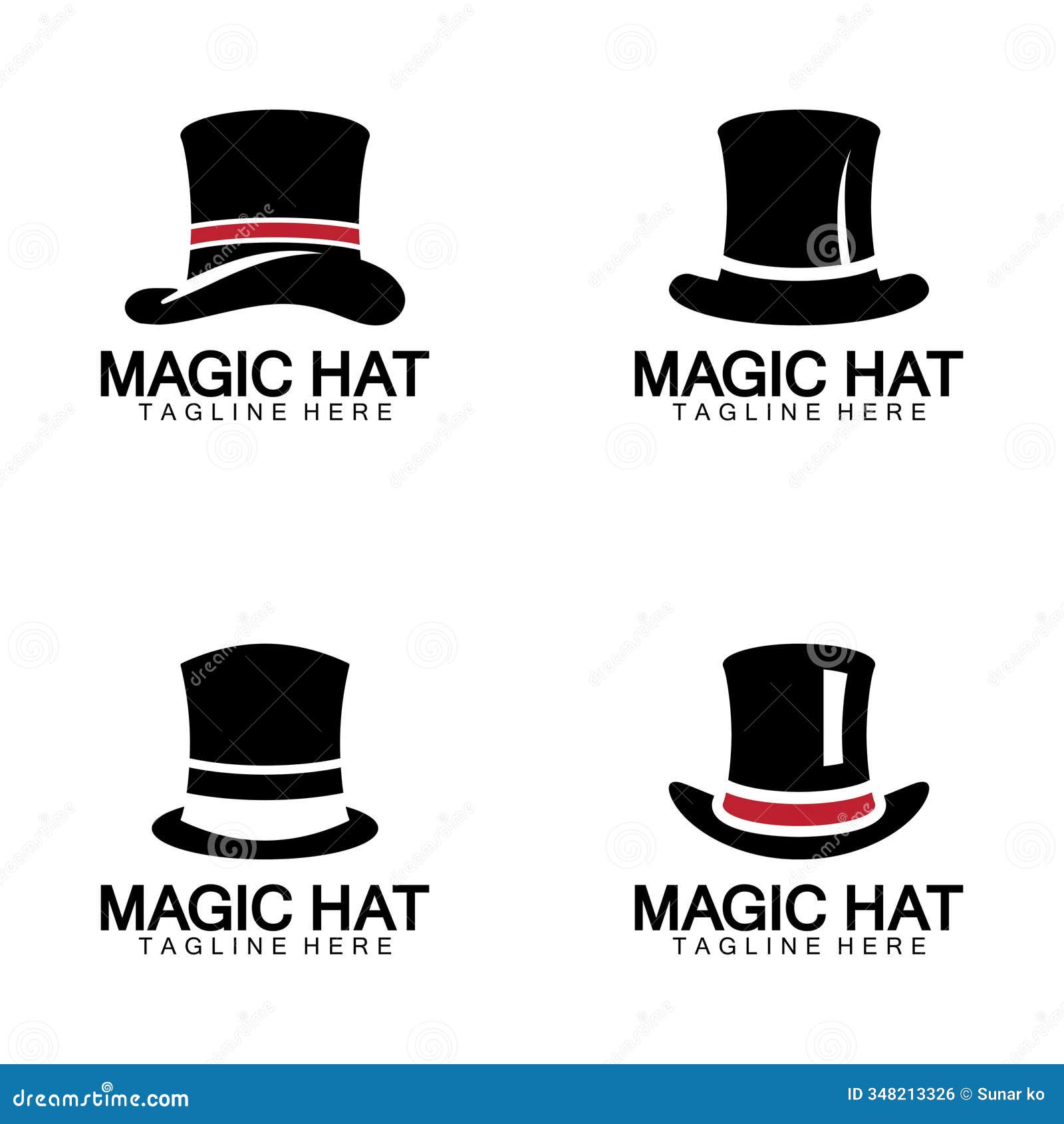 Magic Hat Logo, Black Magician Hat Icon Vector Template Stock Illustration - Illustration of ...