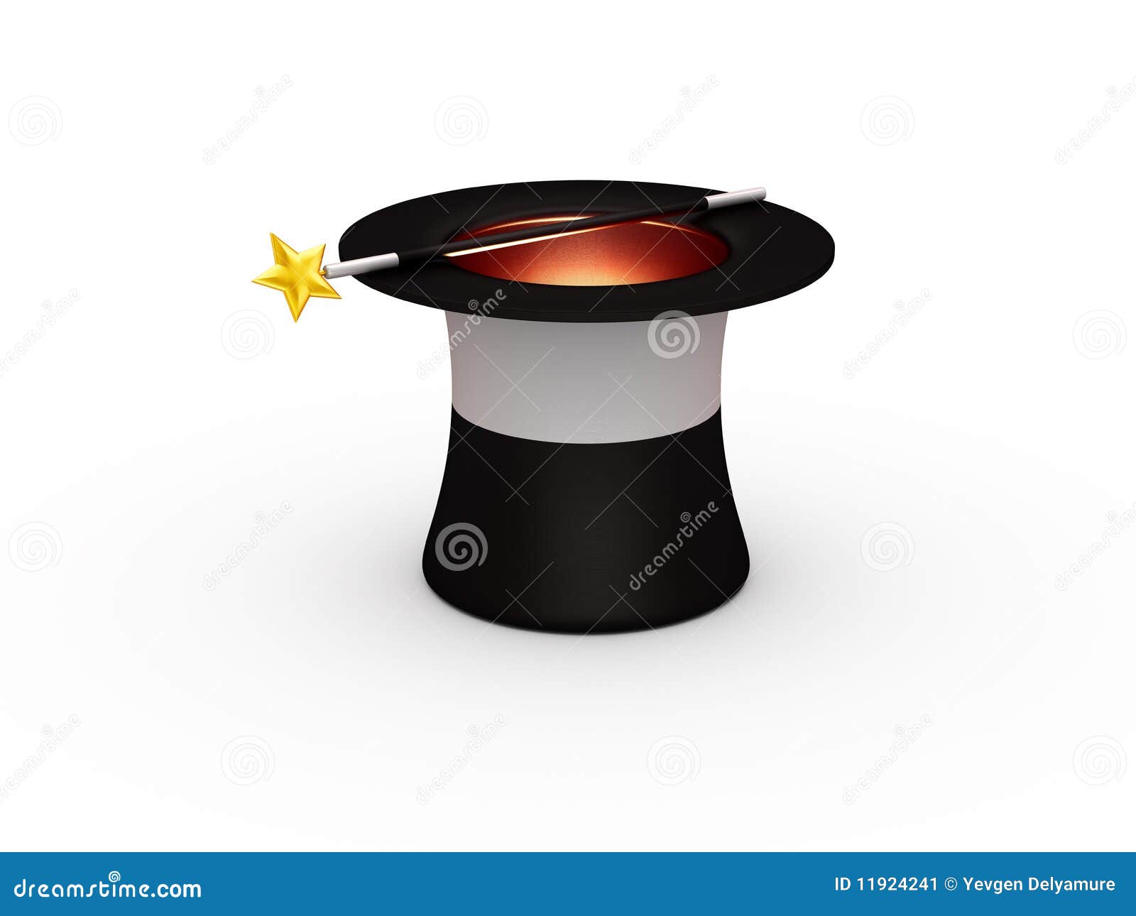 Magic hat and magic wand stock illustration. Illustration of wizard ...
