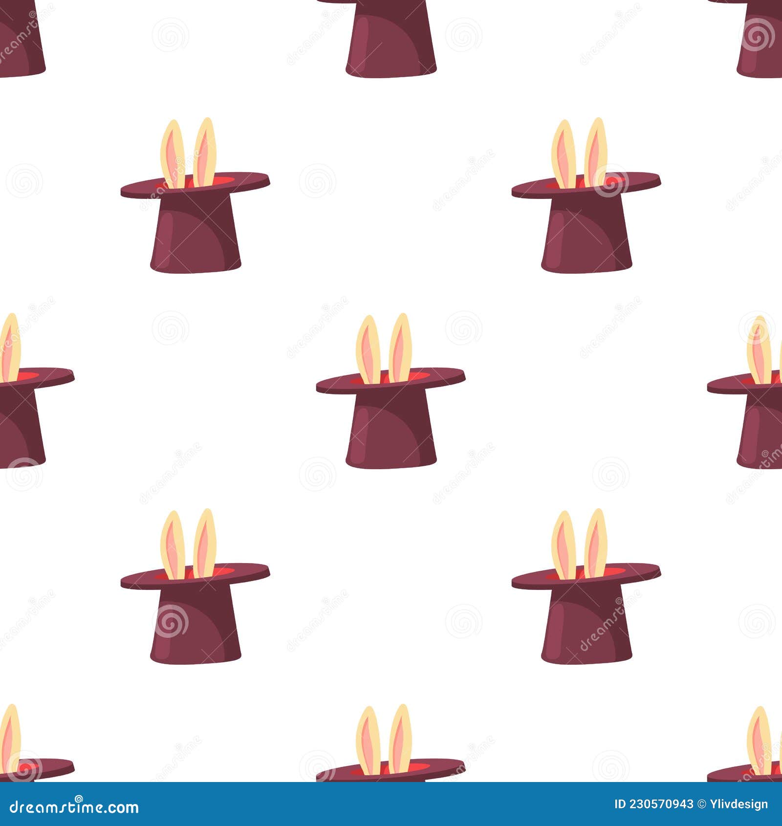 Magic Hat Pattern Seamless Vector Stock Illustration - Illustration of ...