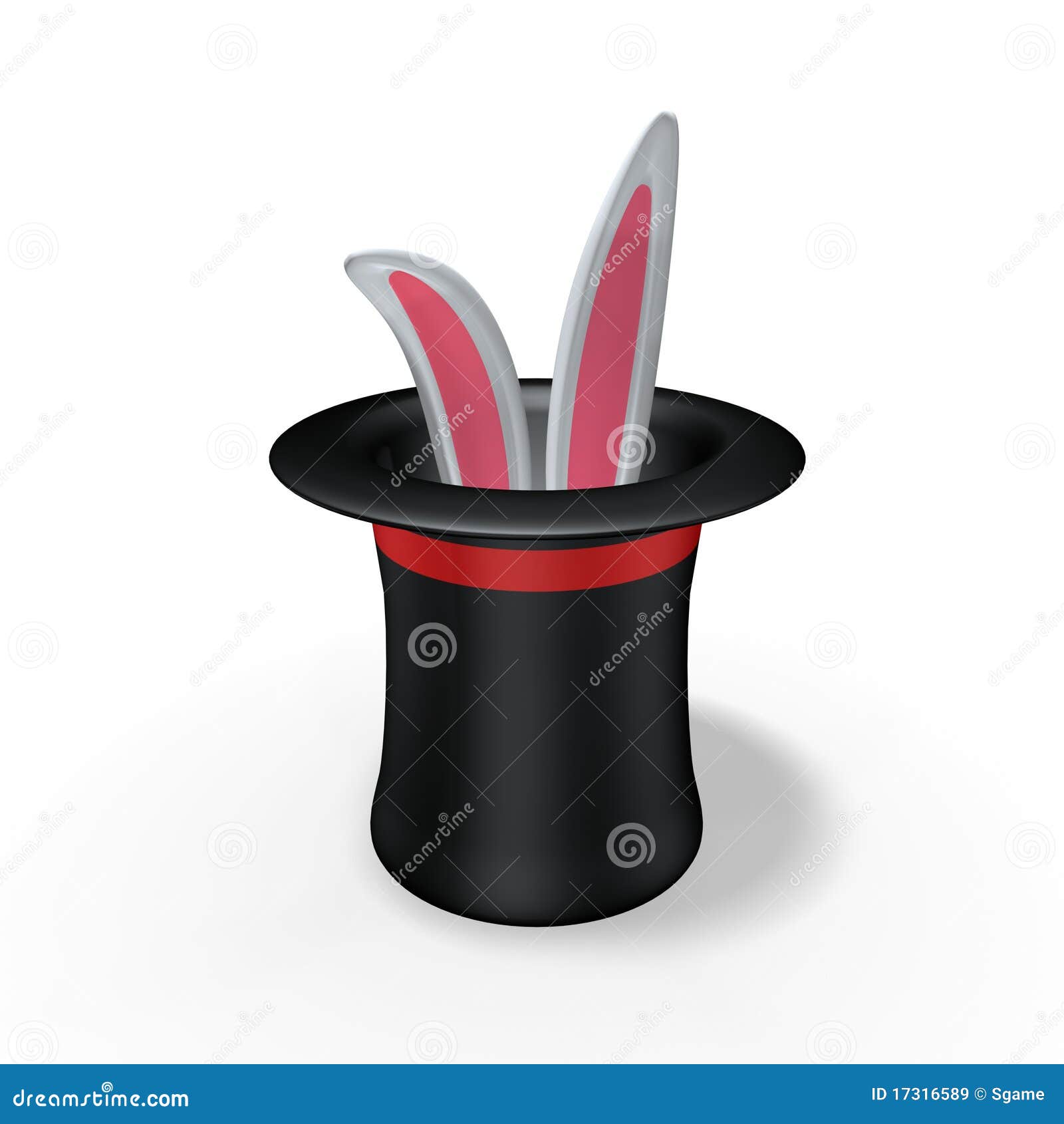 Magic hat with rabbit ear stock illustration. Illustration of year ...