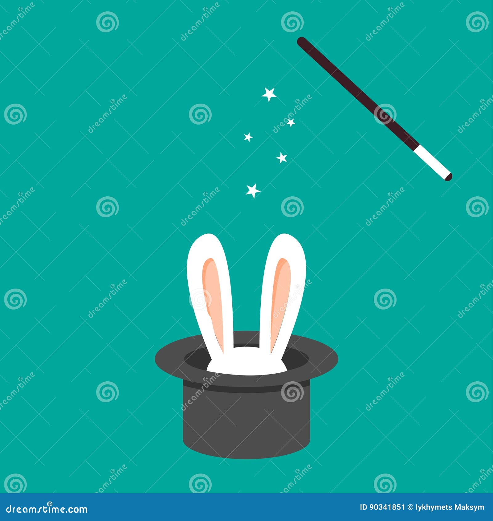 Magic Hat with Rabbit. Vector Flat Illustration Stock Vector ...