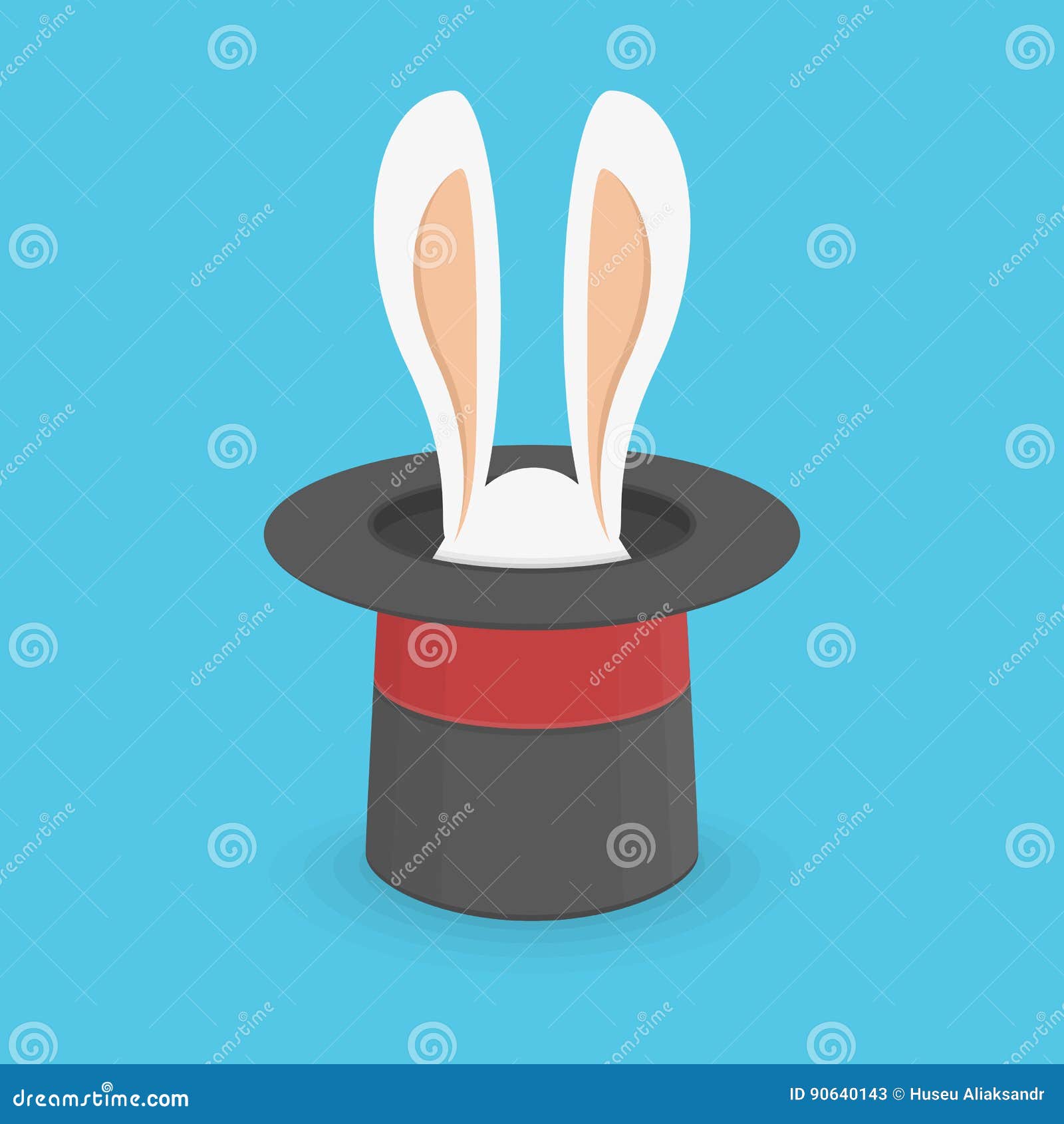 Magic hat with rabbit. stock vector. Illustration of illusionist - 90640143