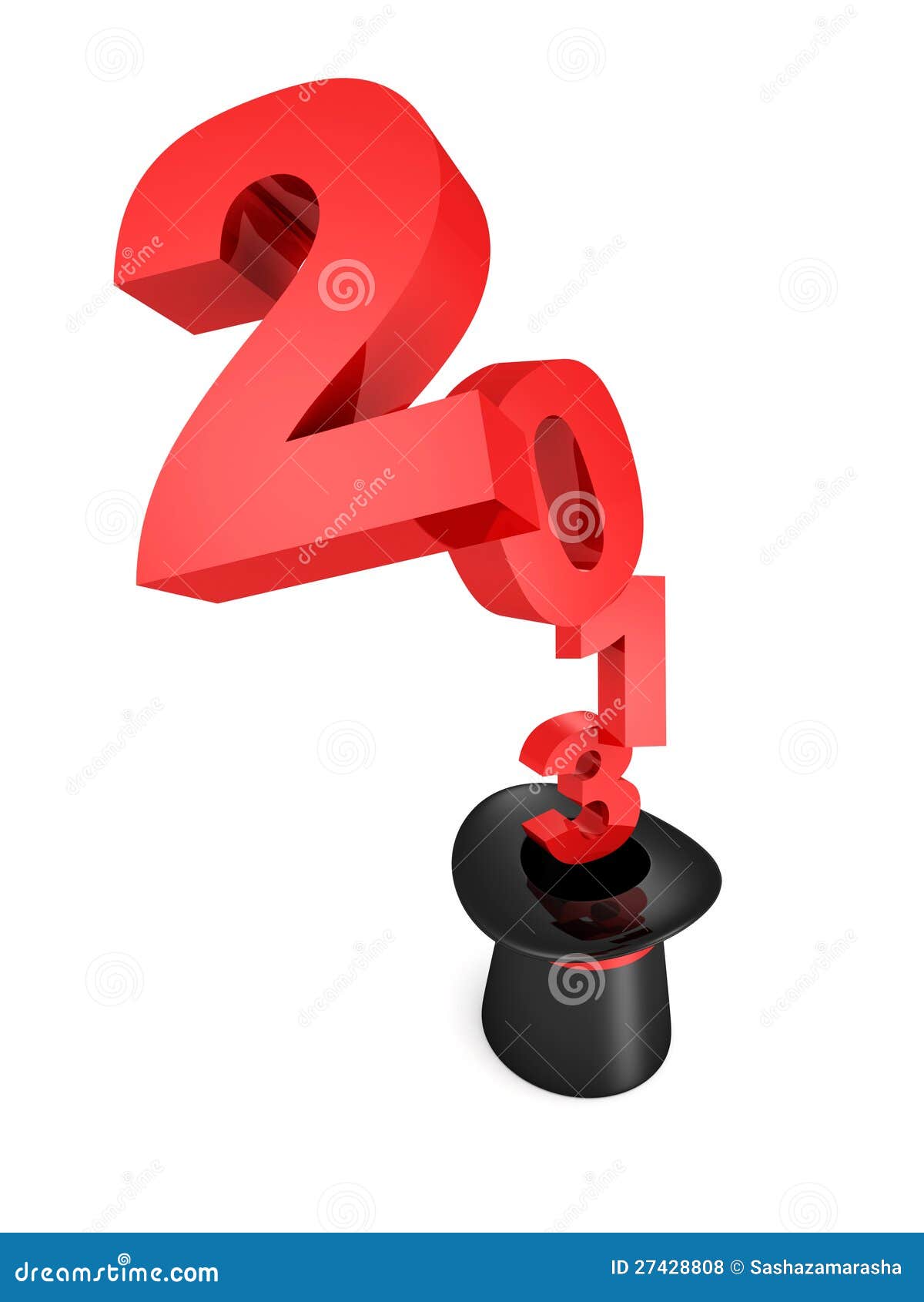 Magic Hat with Red 2013 Year Numbers Flying Out Stock Illustration ...