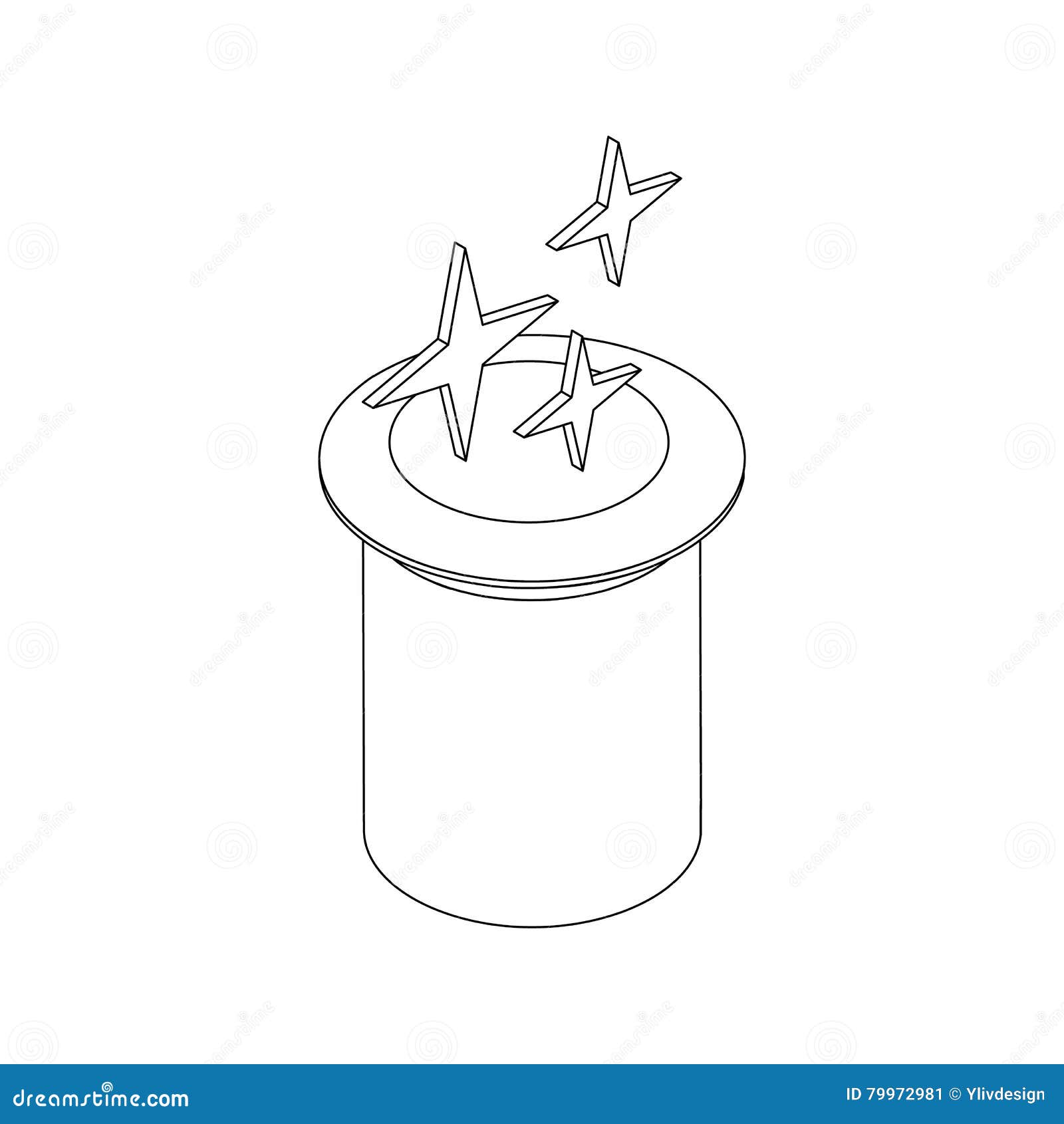 Magic Hat with Stars Icon, Isometric 3d Style Stock Vector ...