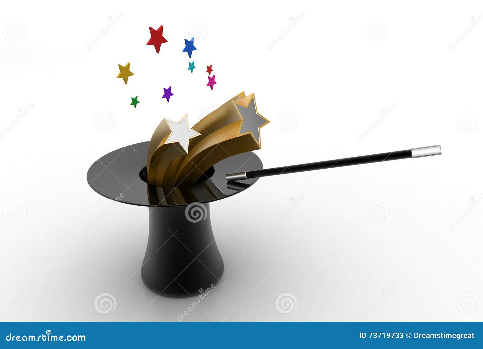 Magic Hat with stars stock illustration. Illustration of fiction - 73719733