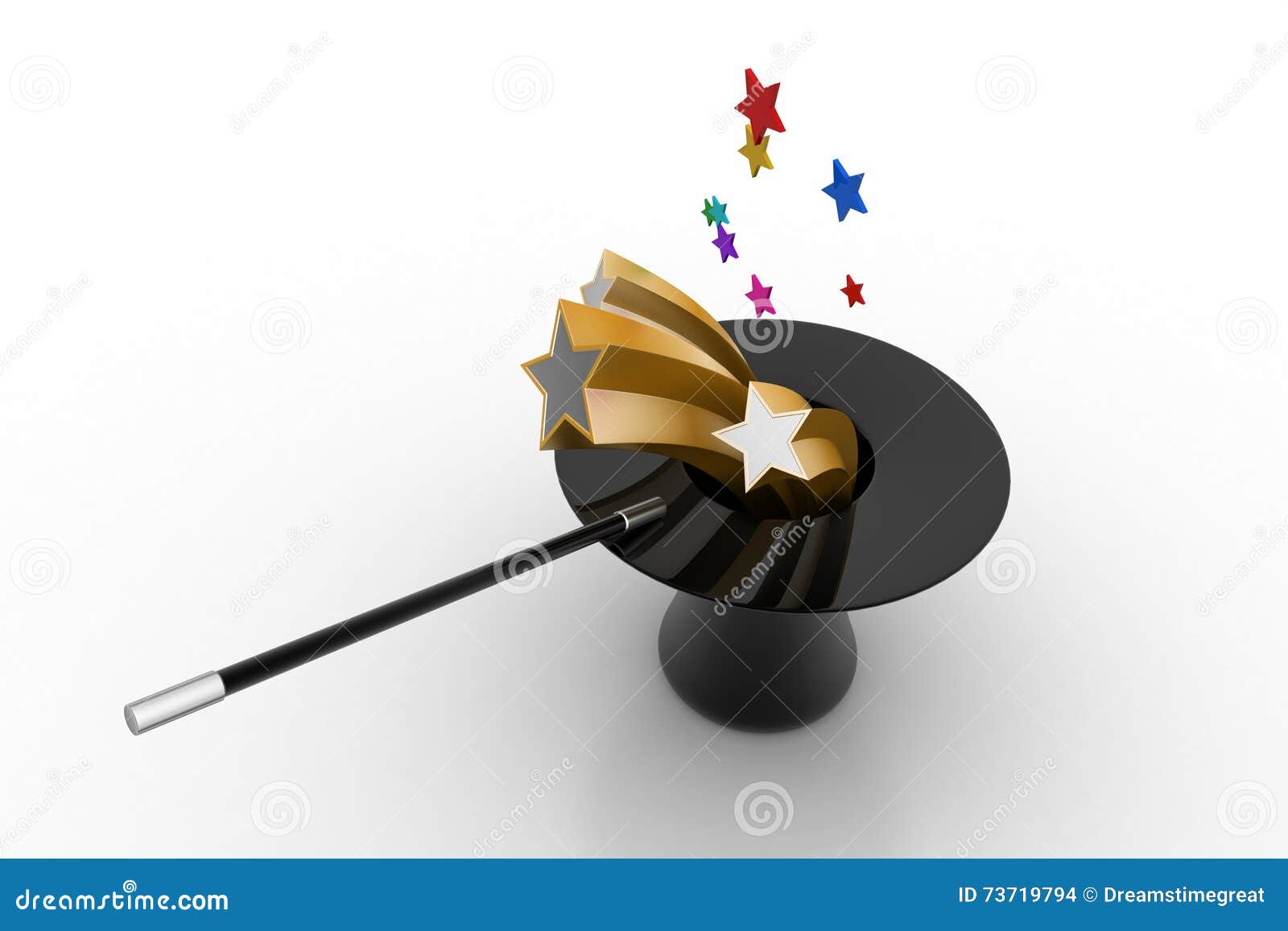 Magic Hat with stars stock illustration. Illustration of magician ...