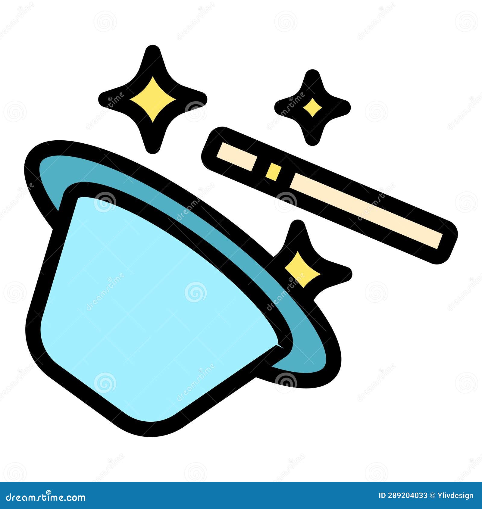 Magic Hat Trick Icon Vector Flat Stock Vector - Illustration of circus, backdrop: 289204033