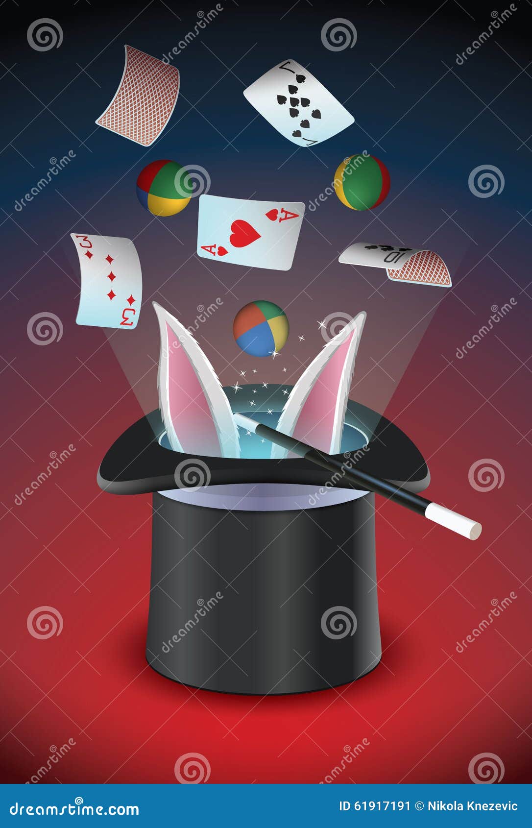 Magic hat stock illustration. Illustration of animal - 61917191