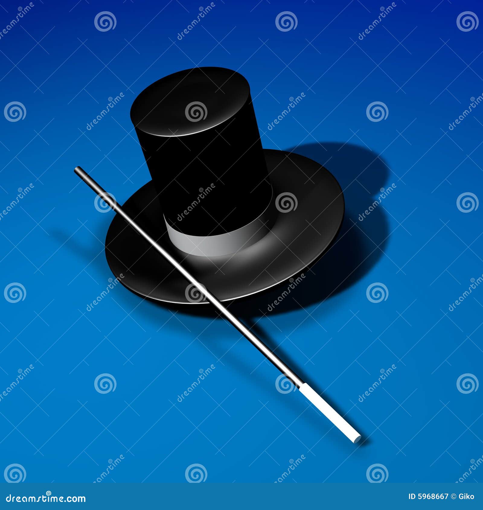 Magic hat with wand stock illustration. Illustration of theatre - 5968667