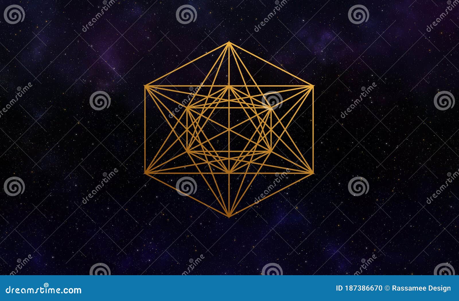 Magic Hexagon Geometry Sign in the Galaxy Stock Illustration ...