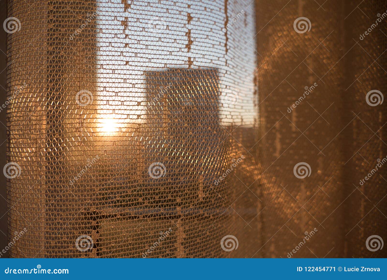 Hidden View from Awindow with a Curtain Stock Image - Image of living ...