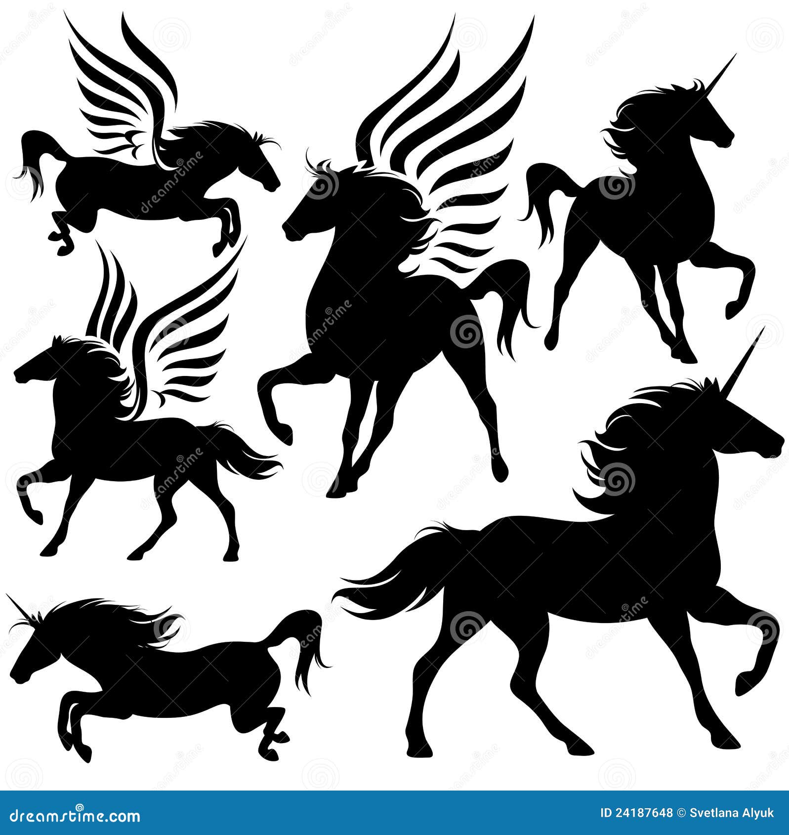 Magic horses vector stock vector. Illustration of running - 24187648