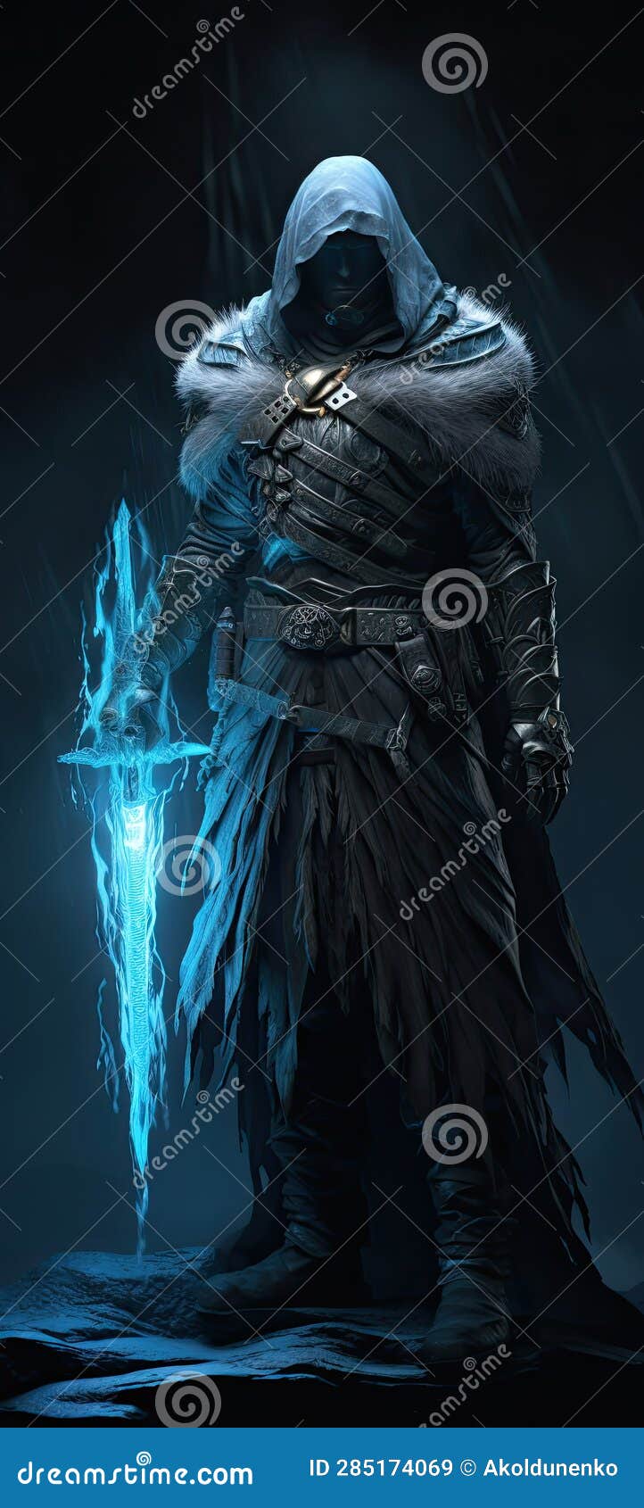 Magic ice warrior stock illustration. Illustration of sculpture - 285174069