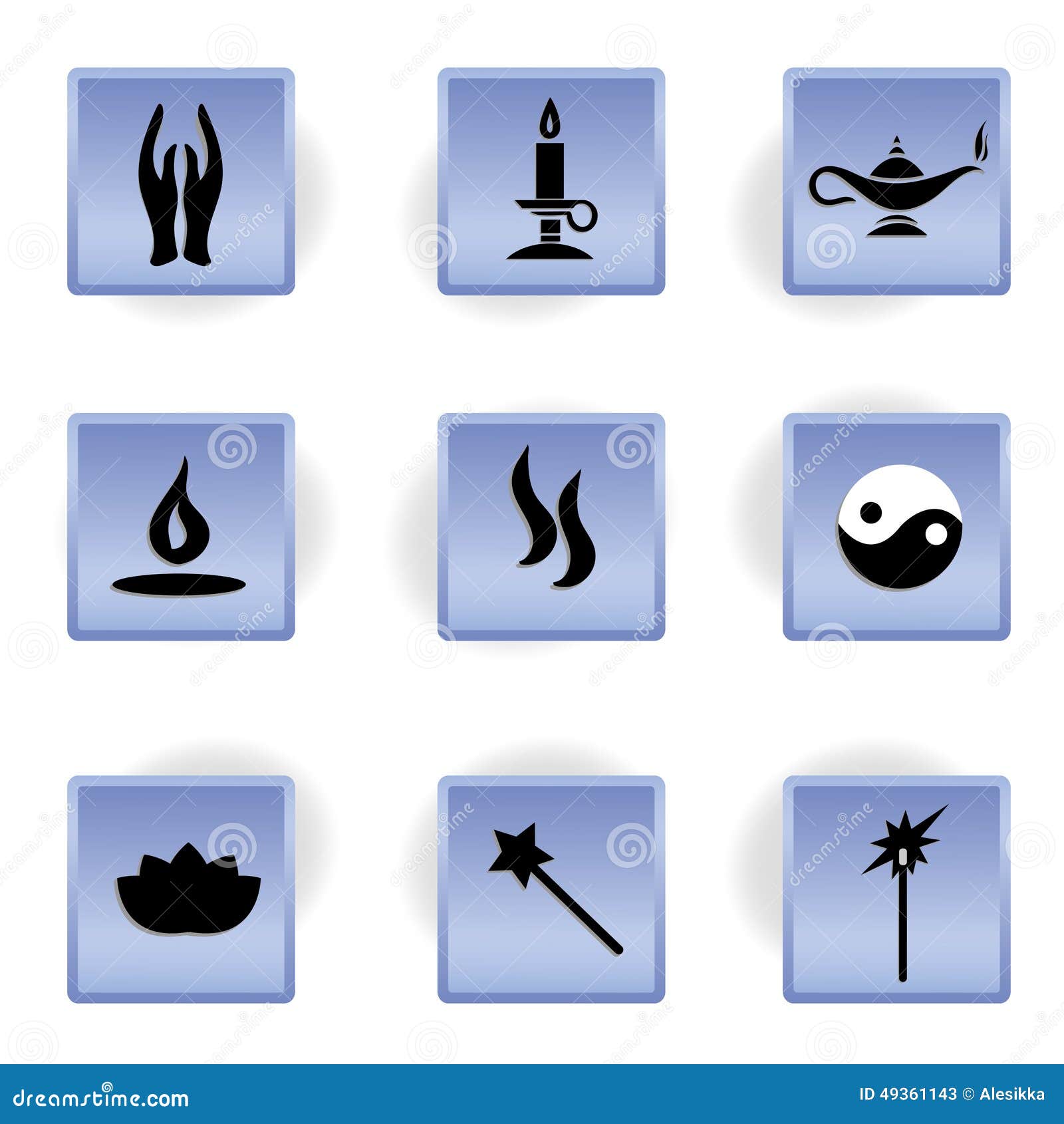 Magic icon set stock vector. Illustration of pray, design - 49361143