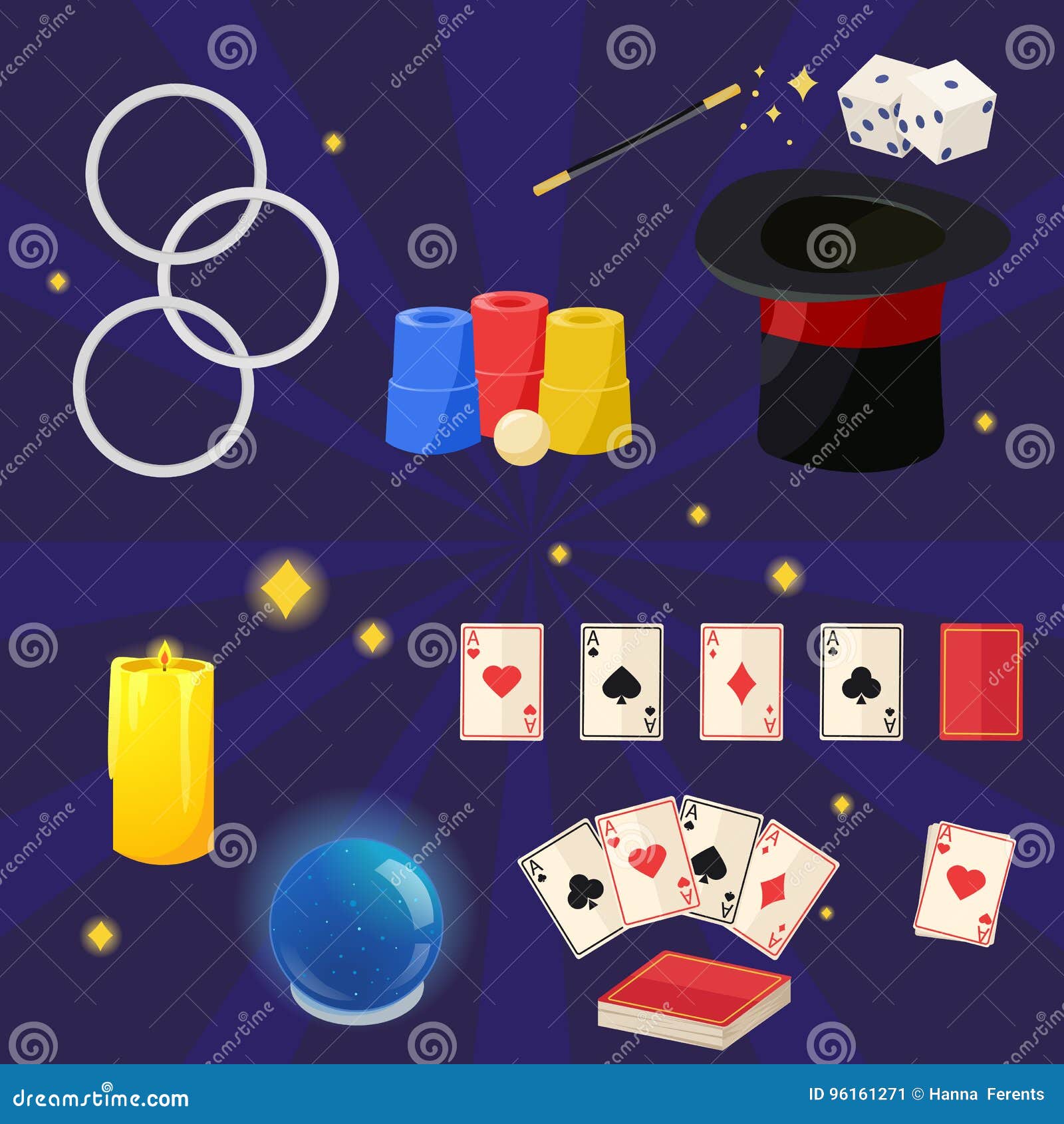 Magic Icon Set, Vector Illustration. Stock Vector - Illustration of ...