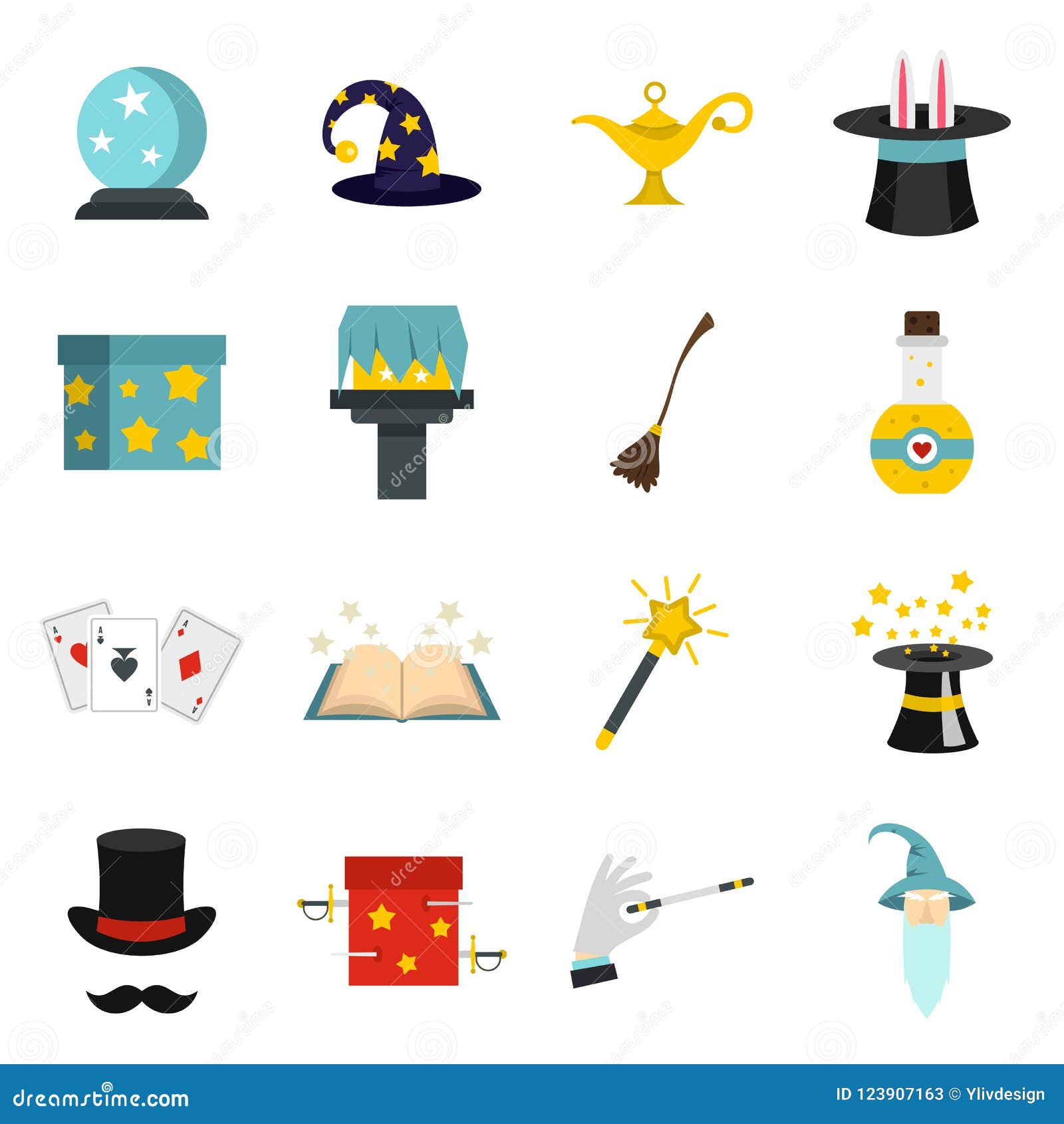 Magic Icons Set in Flat Style Stock Illustration - Illustration of ... Magic Icons Set in Flat Style Stock Illustration - Illustration of ...