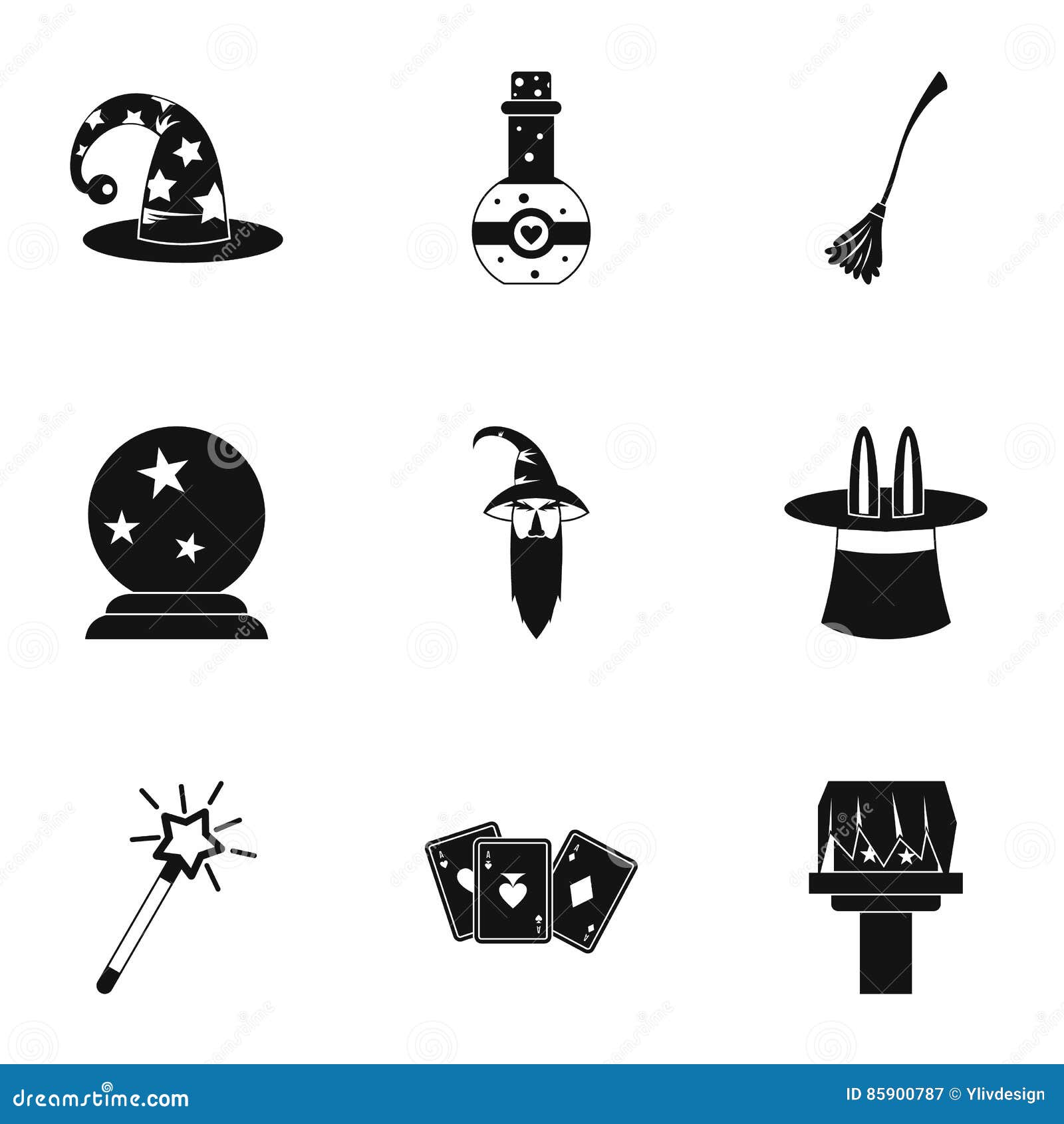 Magic Icons Set, Simple Style Stock Vector - Illustration of fantasy ...