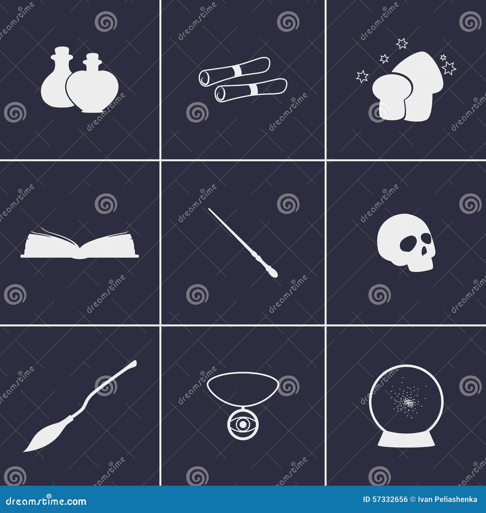 Magic icons stock illustration. Illustration of wand - 57332656