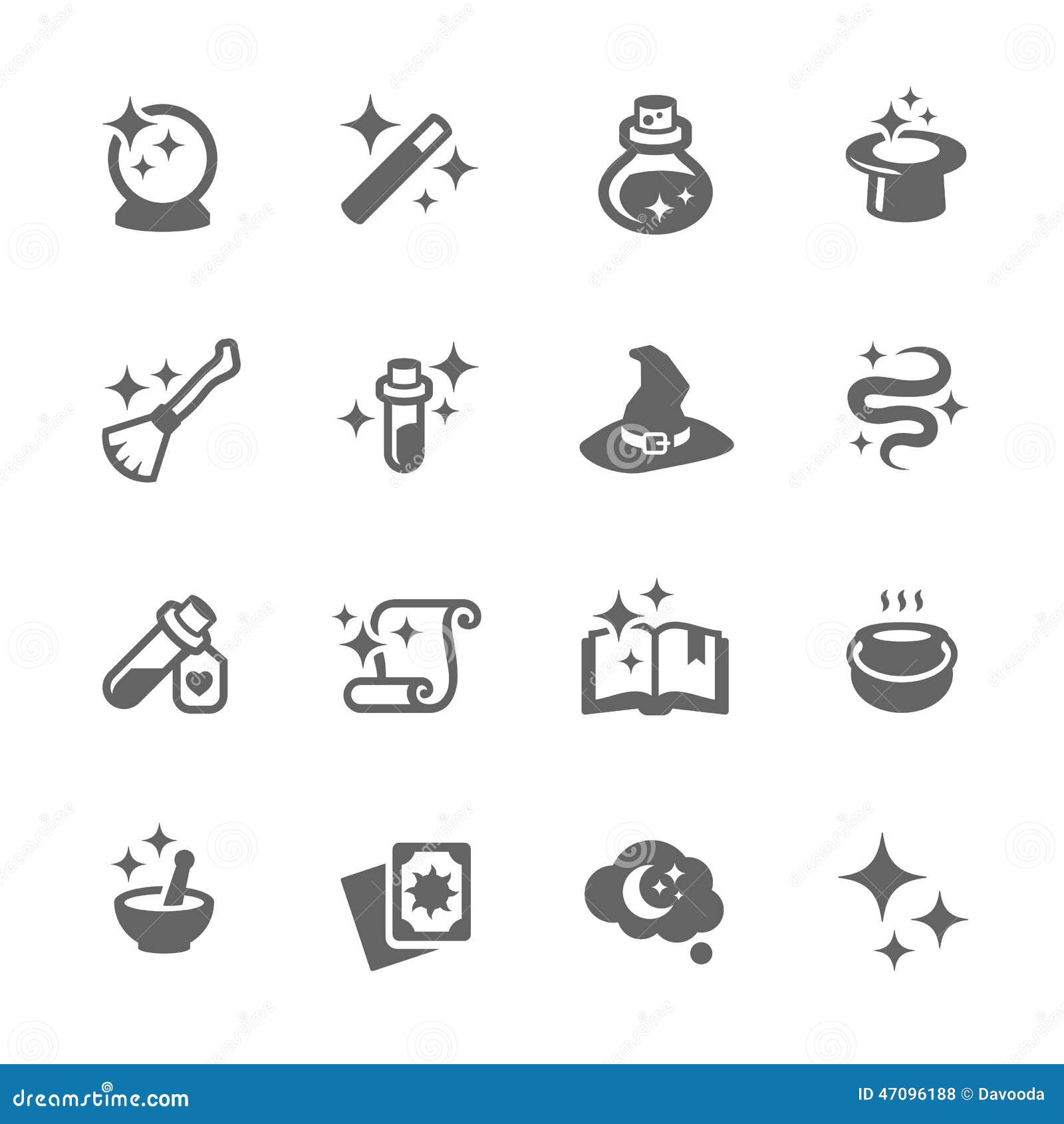 Magic Icons stock vector. Illustration of magic, potion - 47096188