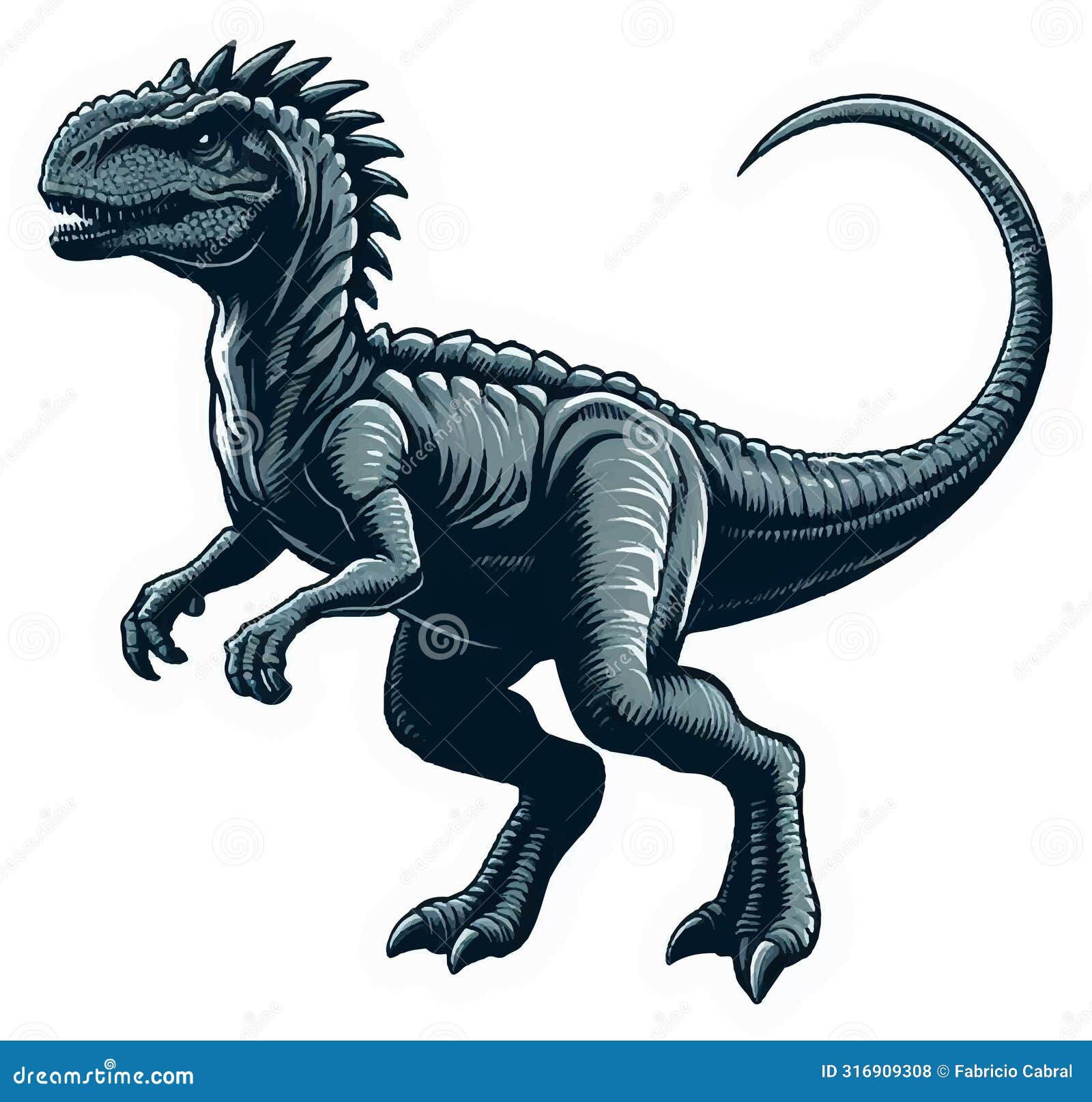 Magic Illustration of a Dinosaur with Vector Stock Vector ...