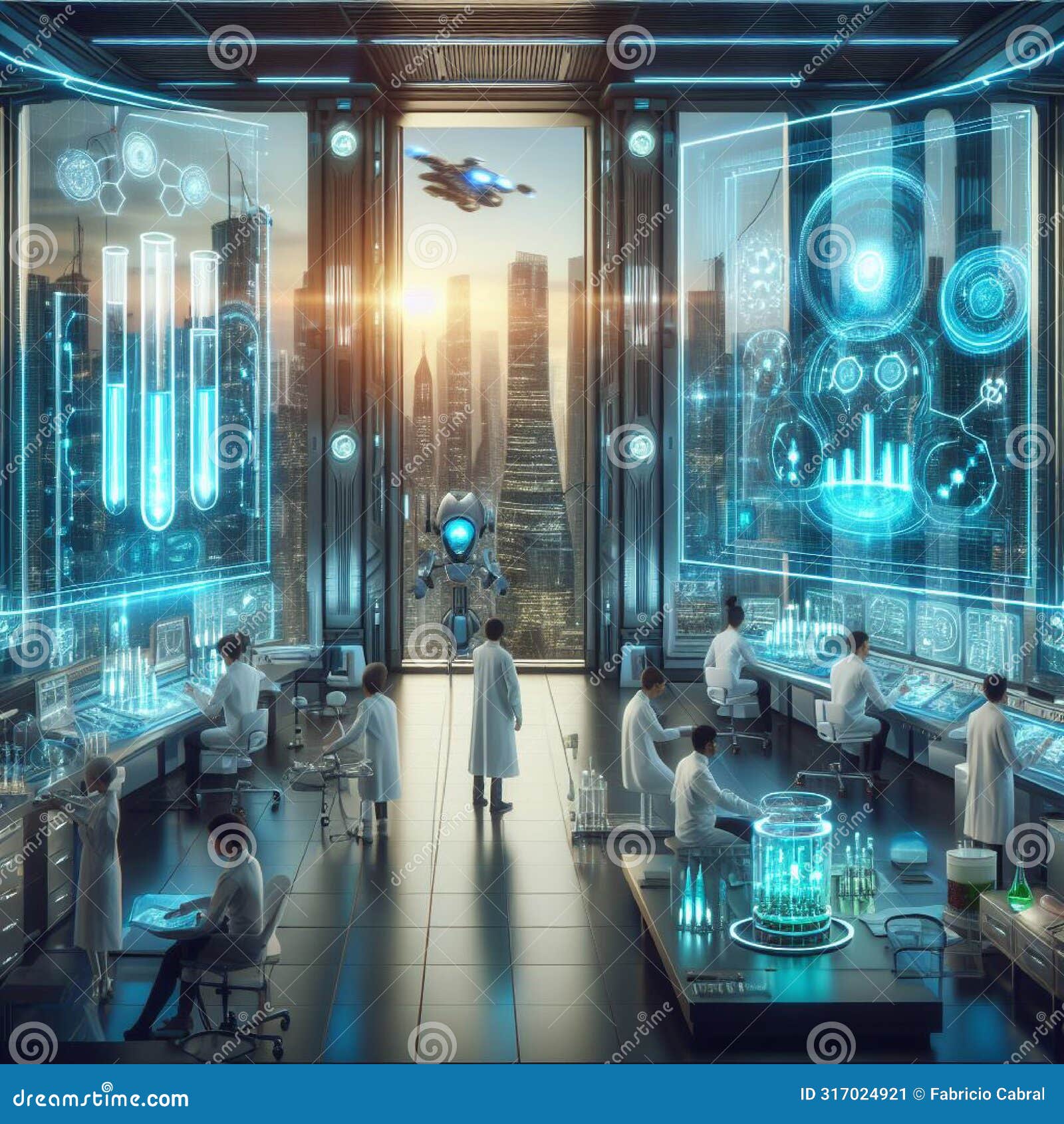 Magic Illustration of the Laboratory of the Future Stock Illustration ...