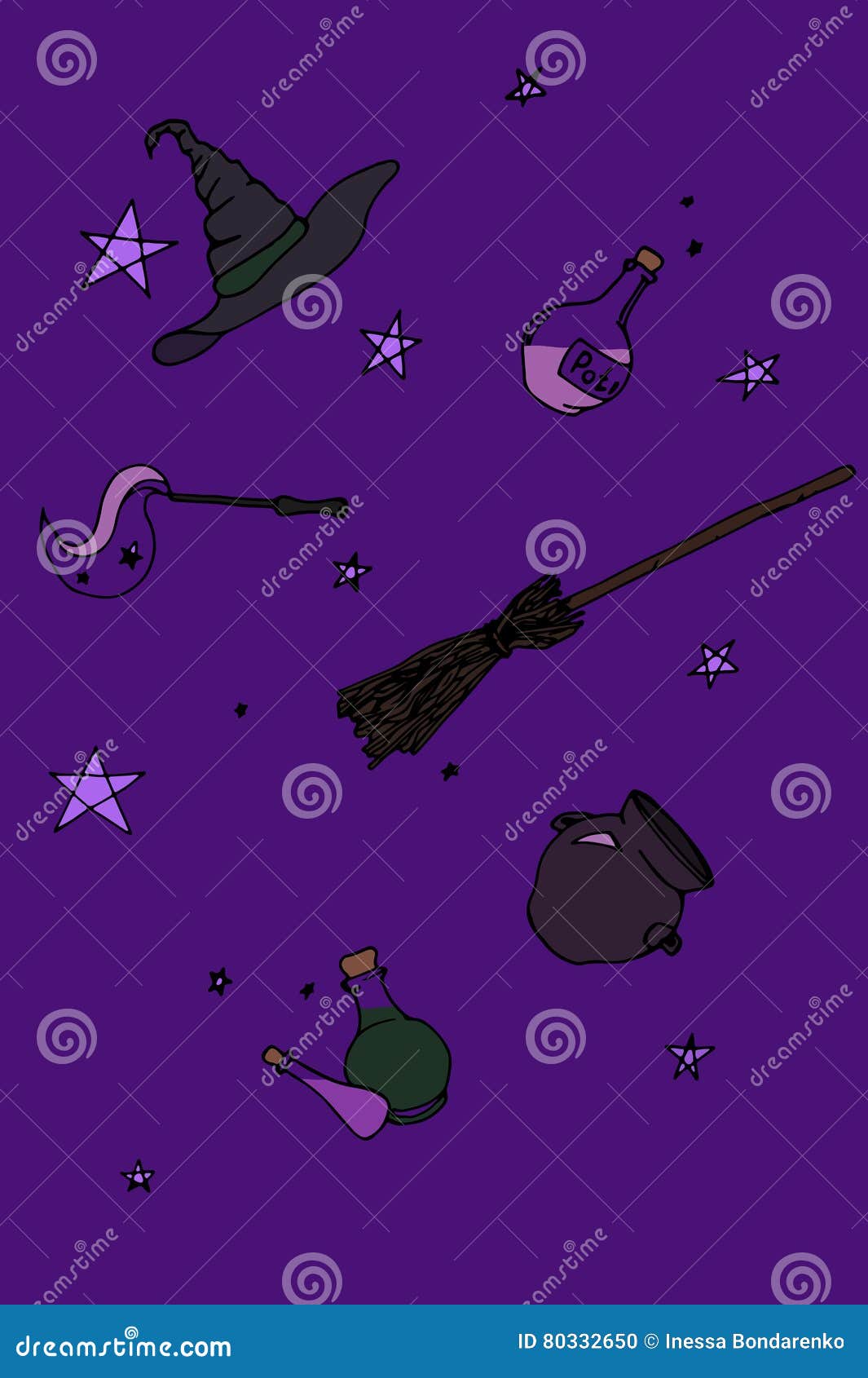 Magical Stuff, Wizard Male Character, Old Sorcery, Magic Cauldron, Flat ...