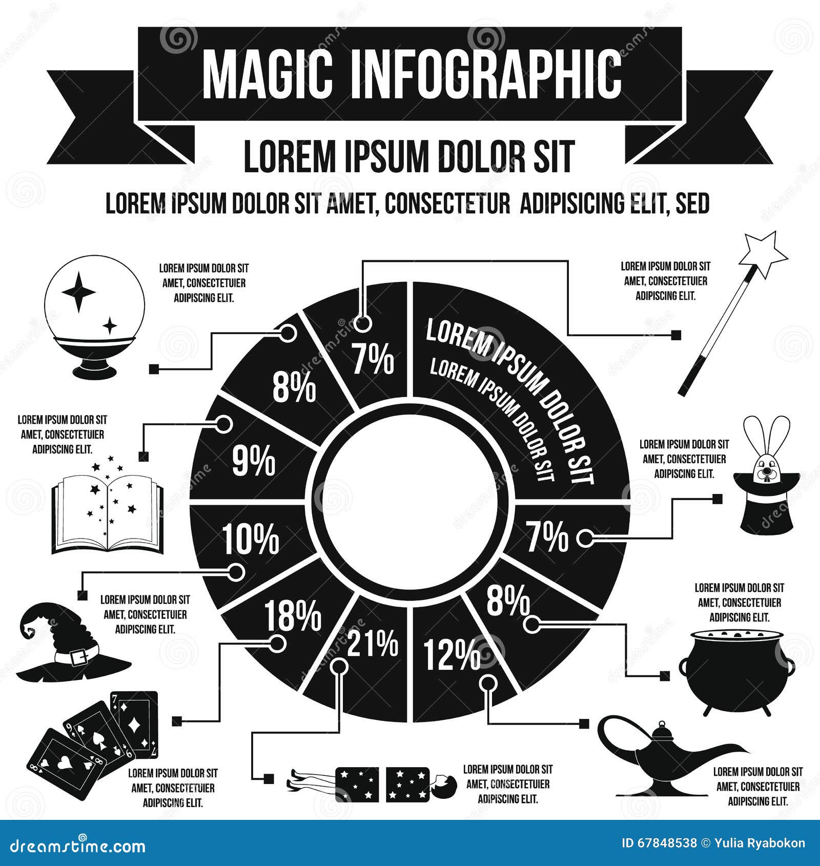 Magic Infographic, Simple Style Stock Vector - Illustration of fortune ...