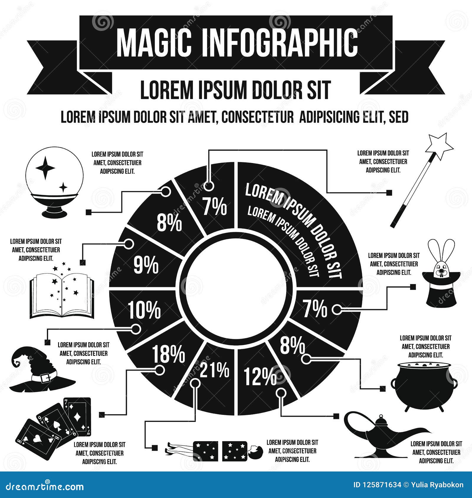 Magic Infographic, Simple Style Stock Illustration - Illustration of ...