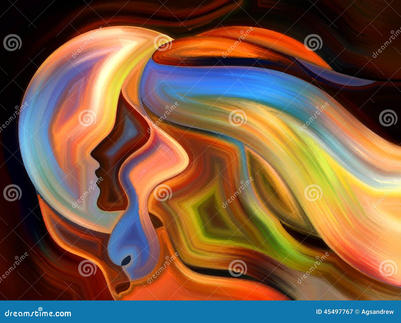Magic of Inner Paint stock illustration. Illustration of face - 45497767