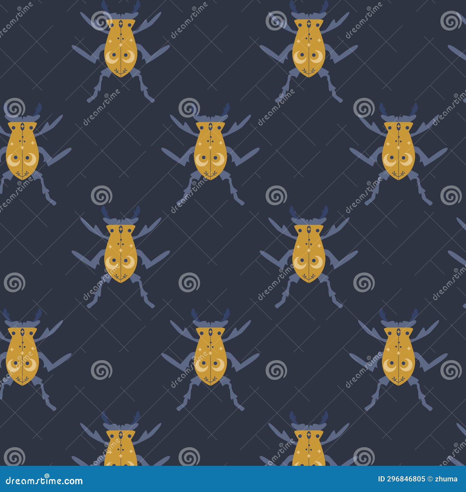 Magic Insect Bug in Bohemian Style - Pattern Stock Illustration ...