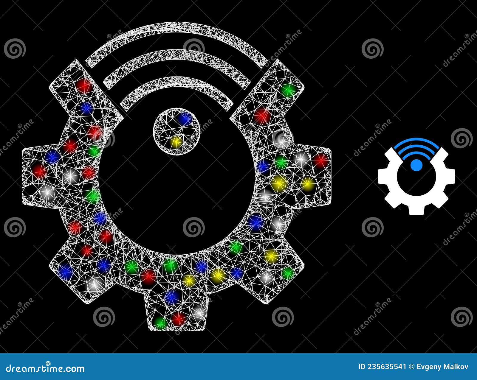 Magic Intersected Network Smart Gear Icon Stock Image - Image of ...