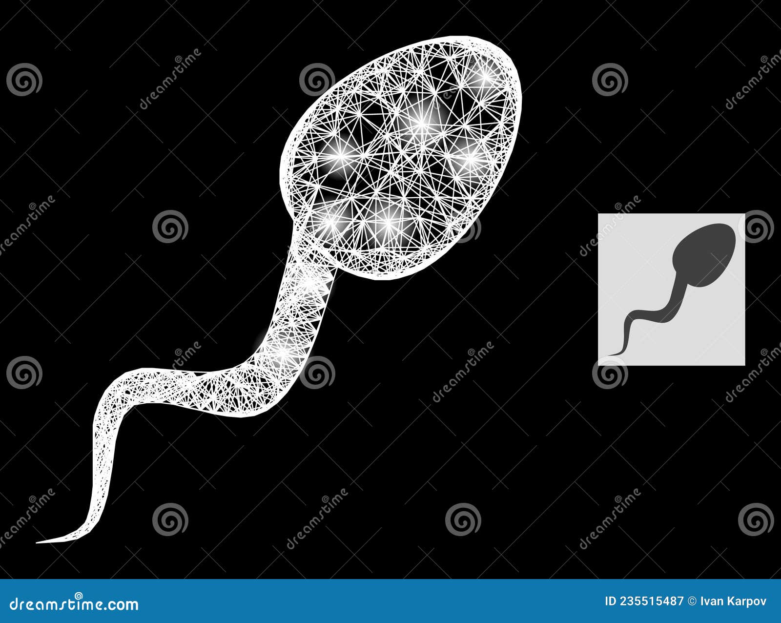 Magic Irregular Mesh Sperm Cell with Light Spots Stock Vector ...