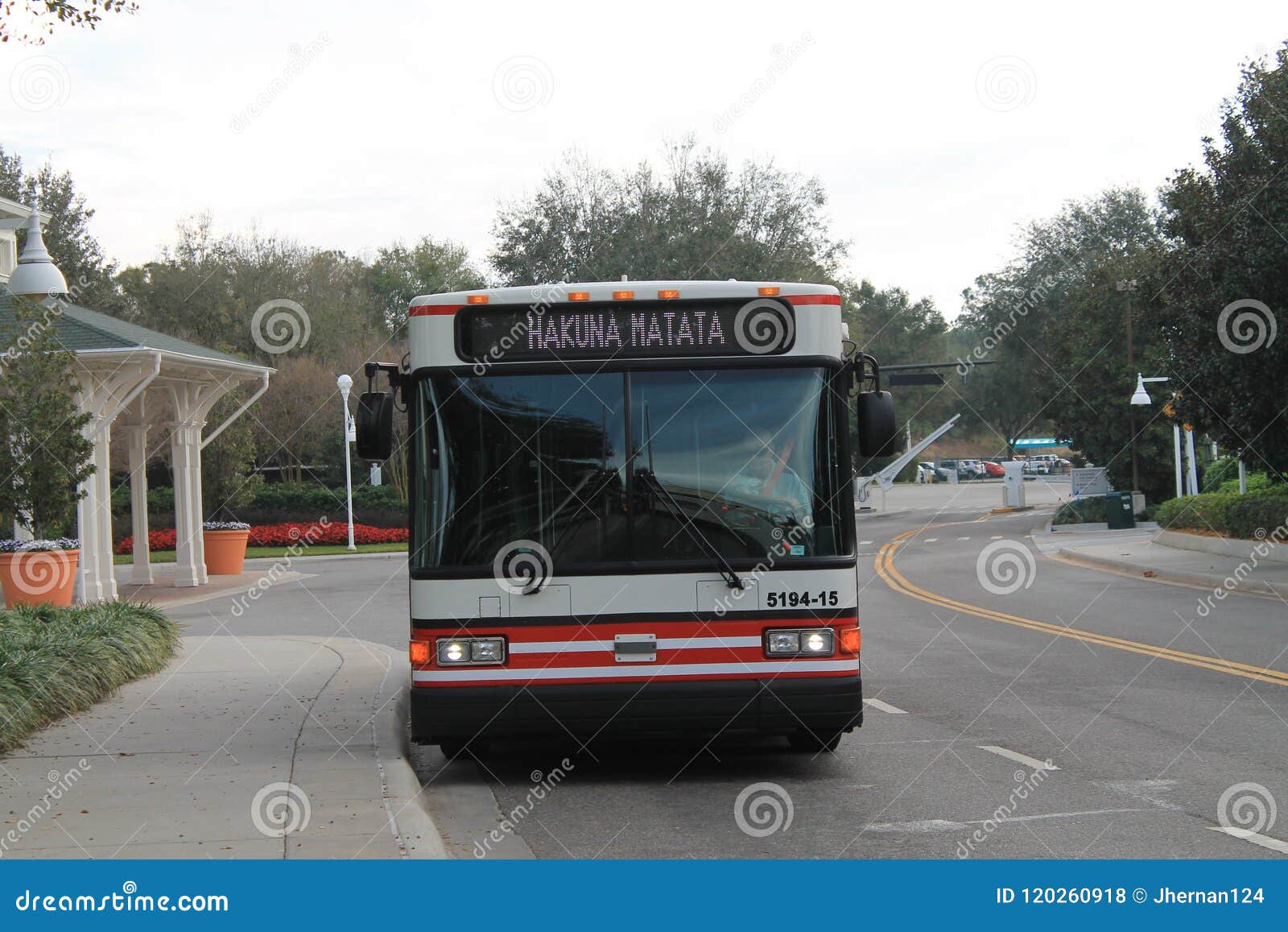 Magic Kingdom bus at stop editorial stock photo. Image of destination ...