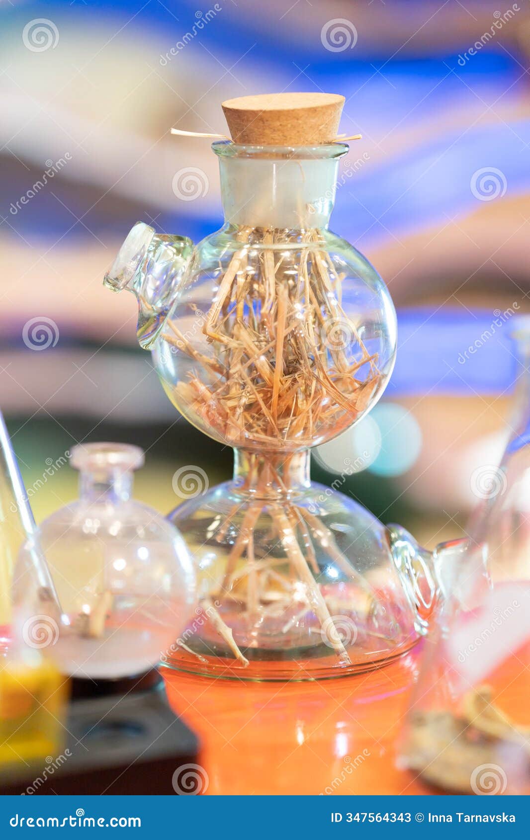 Magic Laboratory. Unique Glassware Setup Featuring a Scientific ...