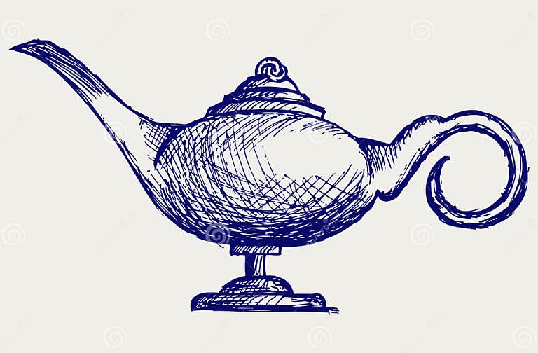 Magic lamp stock vector. Illustration of ancient, freehand - 27927850