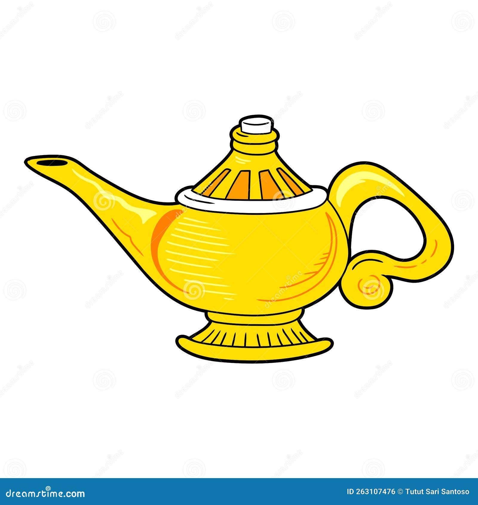 Magic lamp stock vector. Illustration of design, magic - 263107476