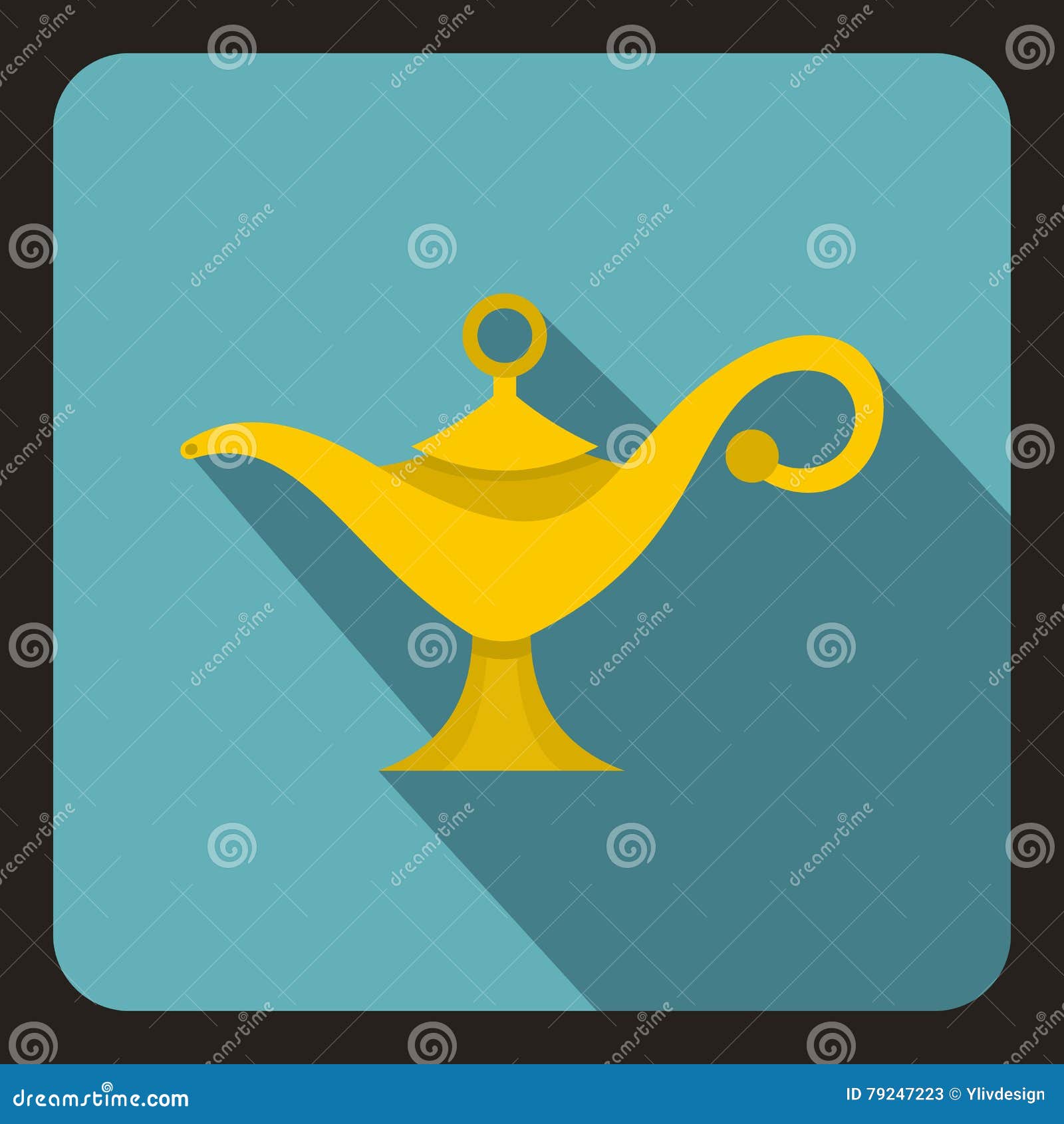 Magic Lamp Icon, Flat Style Stock Vector - Illustration of blog, icon ...