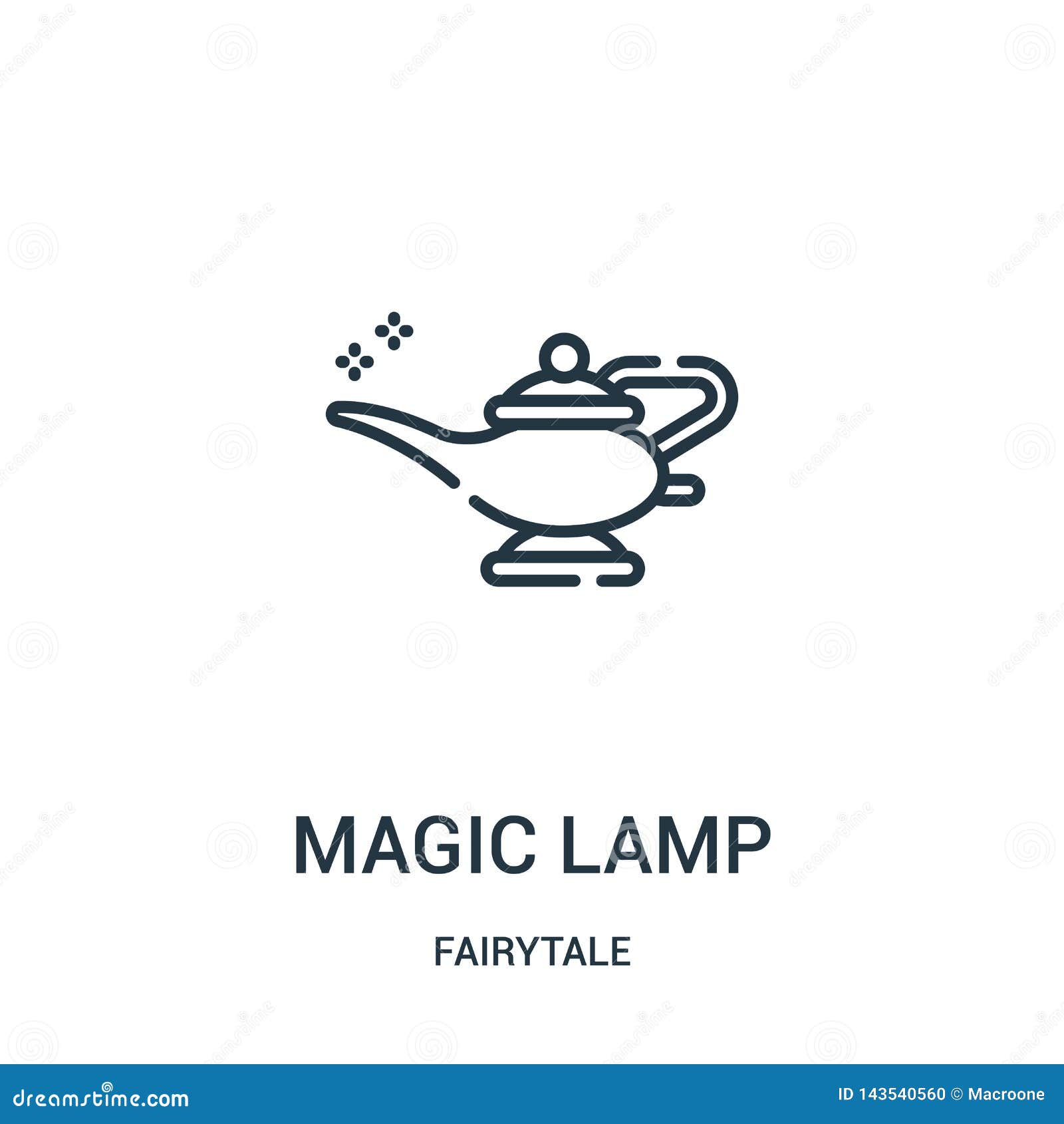 Magic Lamp Icon Vector from Fairytale Collection. Thin Line Magic Lamp ...