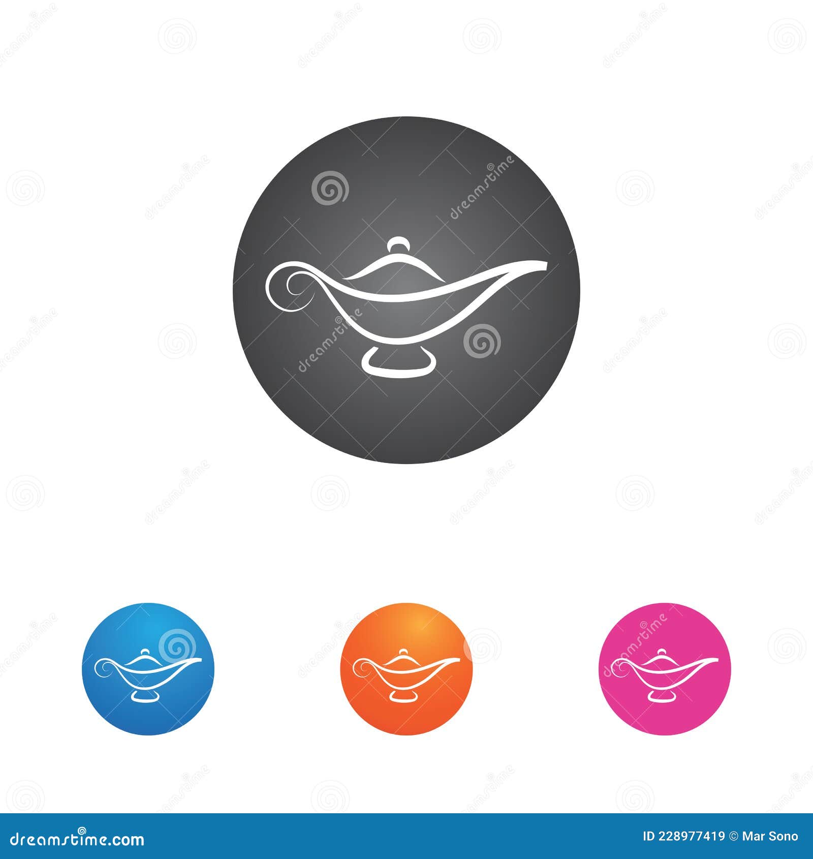Magic Lamp Logo and Icon Vector Image Stock Vector - Illustration of ...