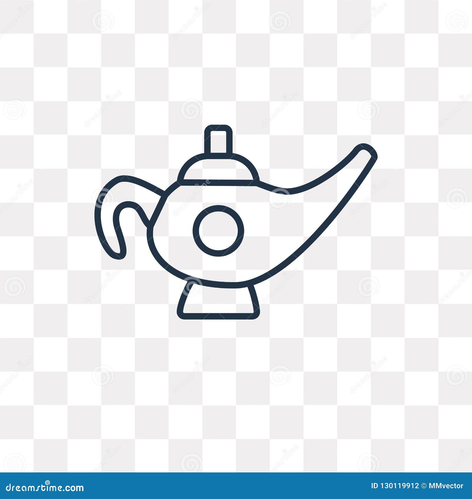 Magic Lamp Vector Icon Isolated on Transparent Background, Linear Magic ...
