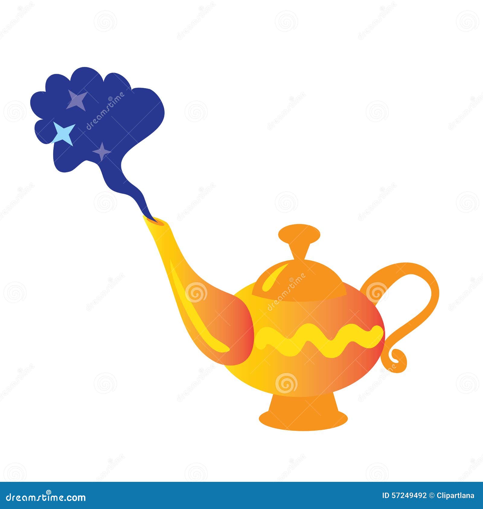 Magic Lamp Vector Illustration Stock Vector - Illustration of jinn ...