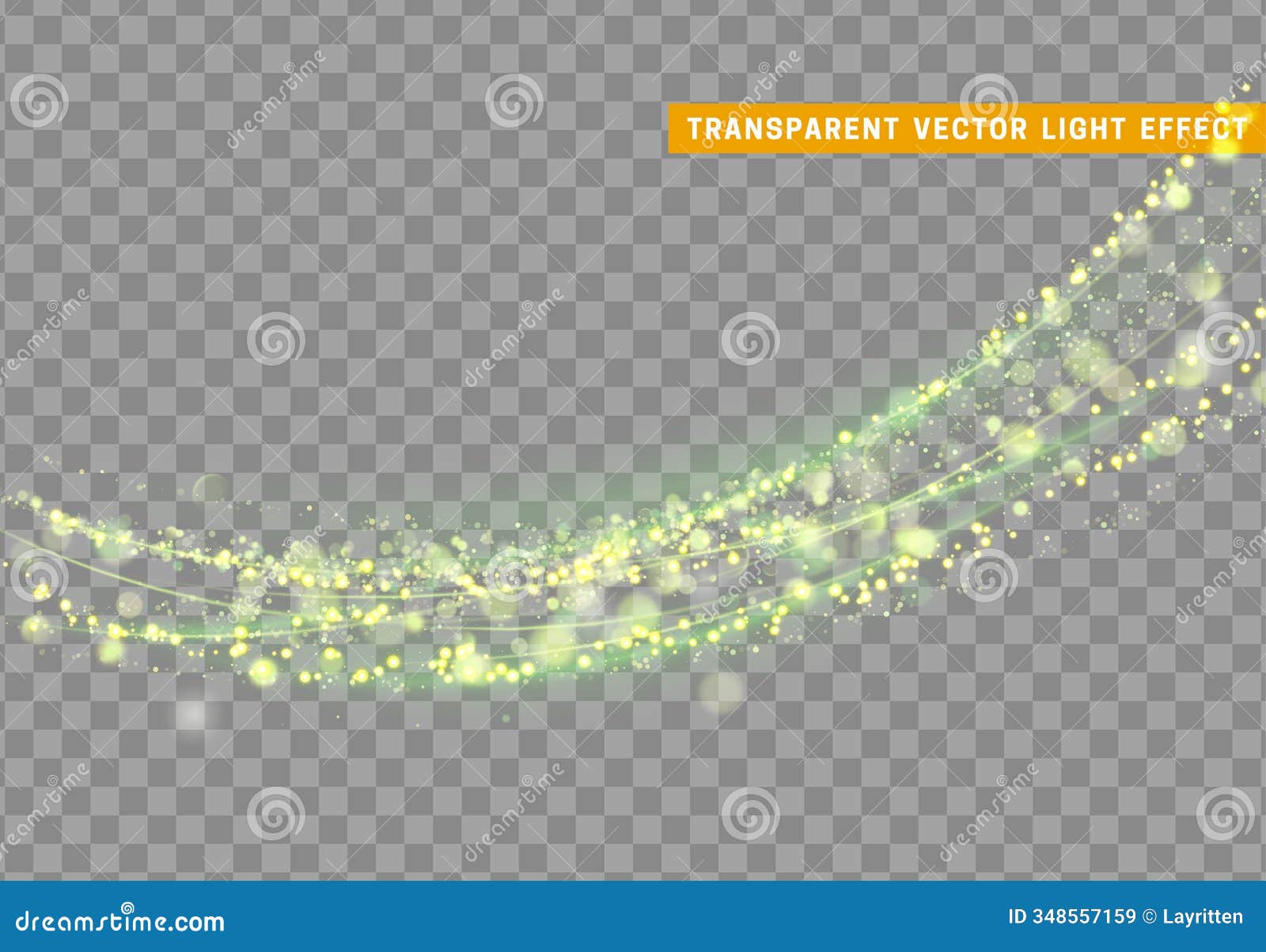 Magic Light Effect. Stardust Green Glitter. Cartoon Vector ...