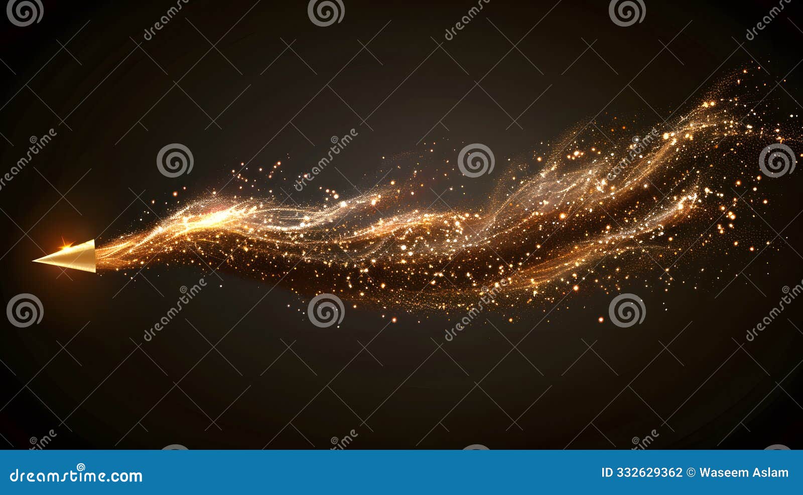 Magic Light Torch with Golden Beam, Spark and Glitter Vector ...