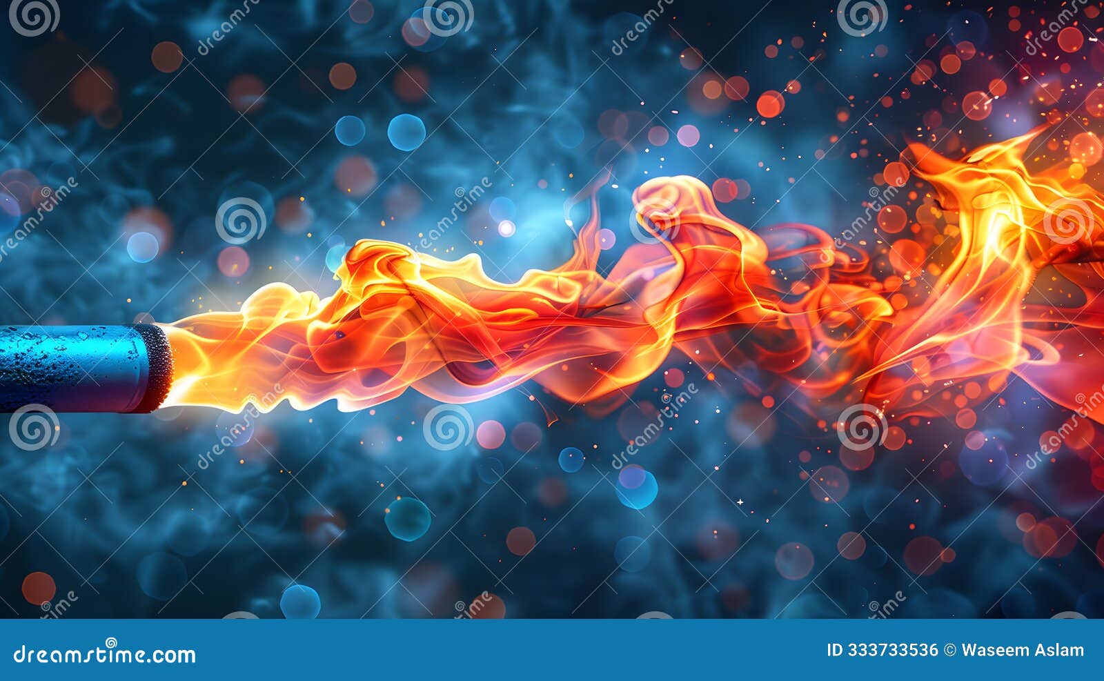 Magic Light Torch with Golden Beam, Spark and Glitter Vector ...